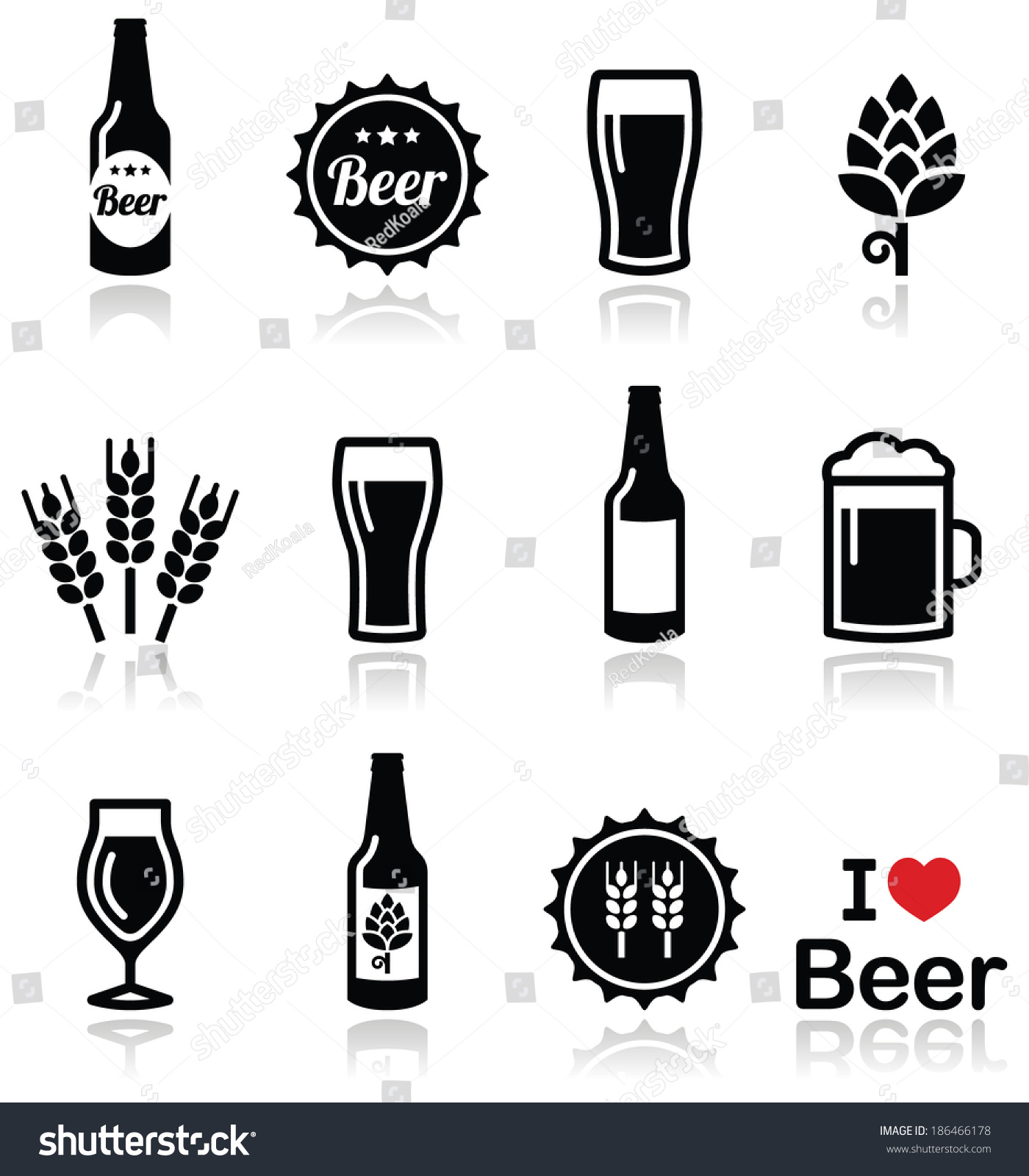 Beer Vector Icons Set Bottle Glass Stock Vector (Royalty Free ... Beer Vector Icons Set Bottle Glass Stock Vector (Royalty Free ...