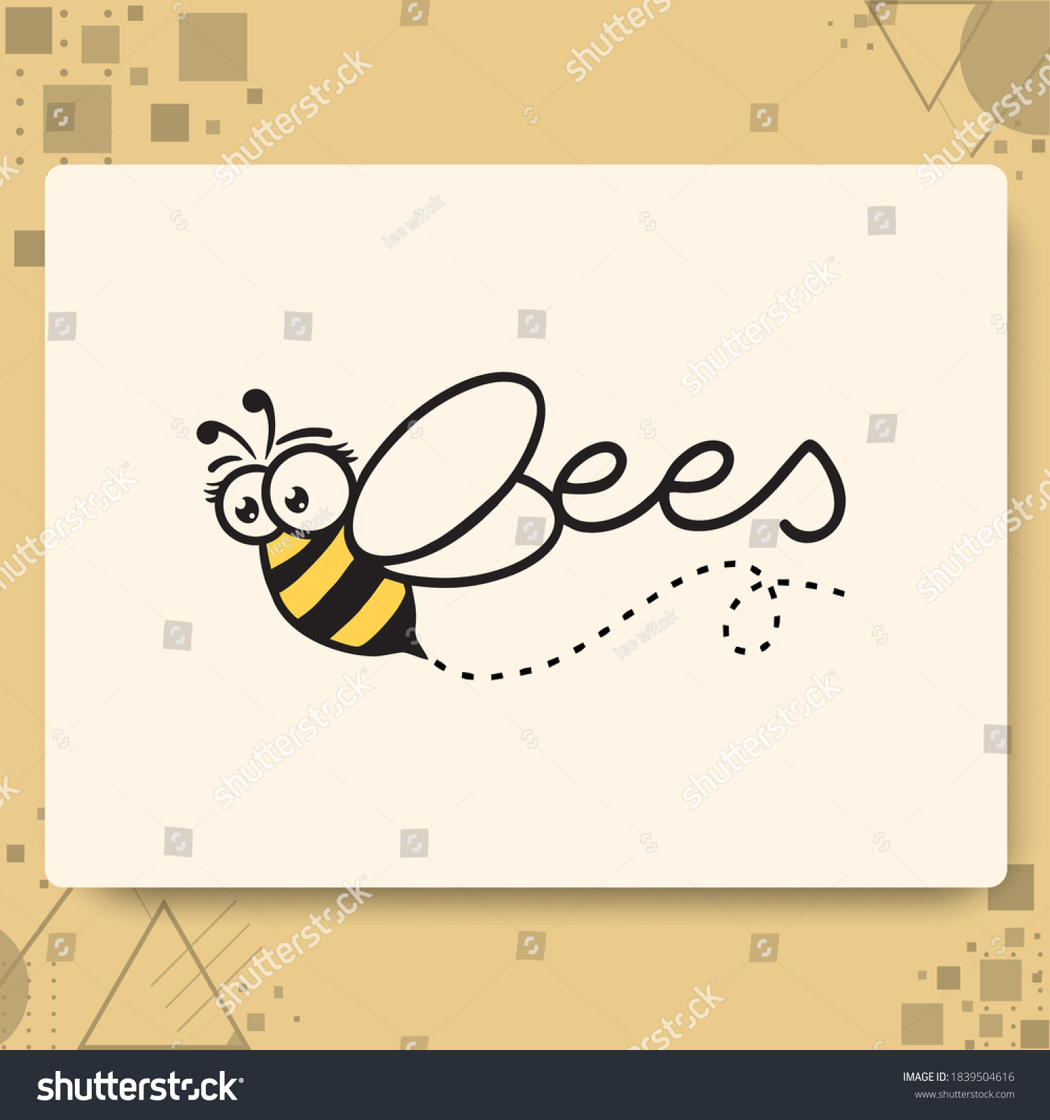 Bees Logo Cute Bee Design Vector: เวกเตอร์สต็อก (ปลอดค่าลิขสิทธิ์ ...