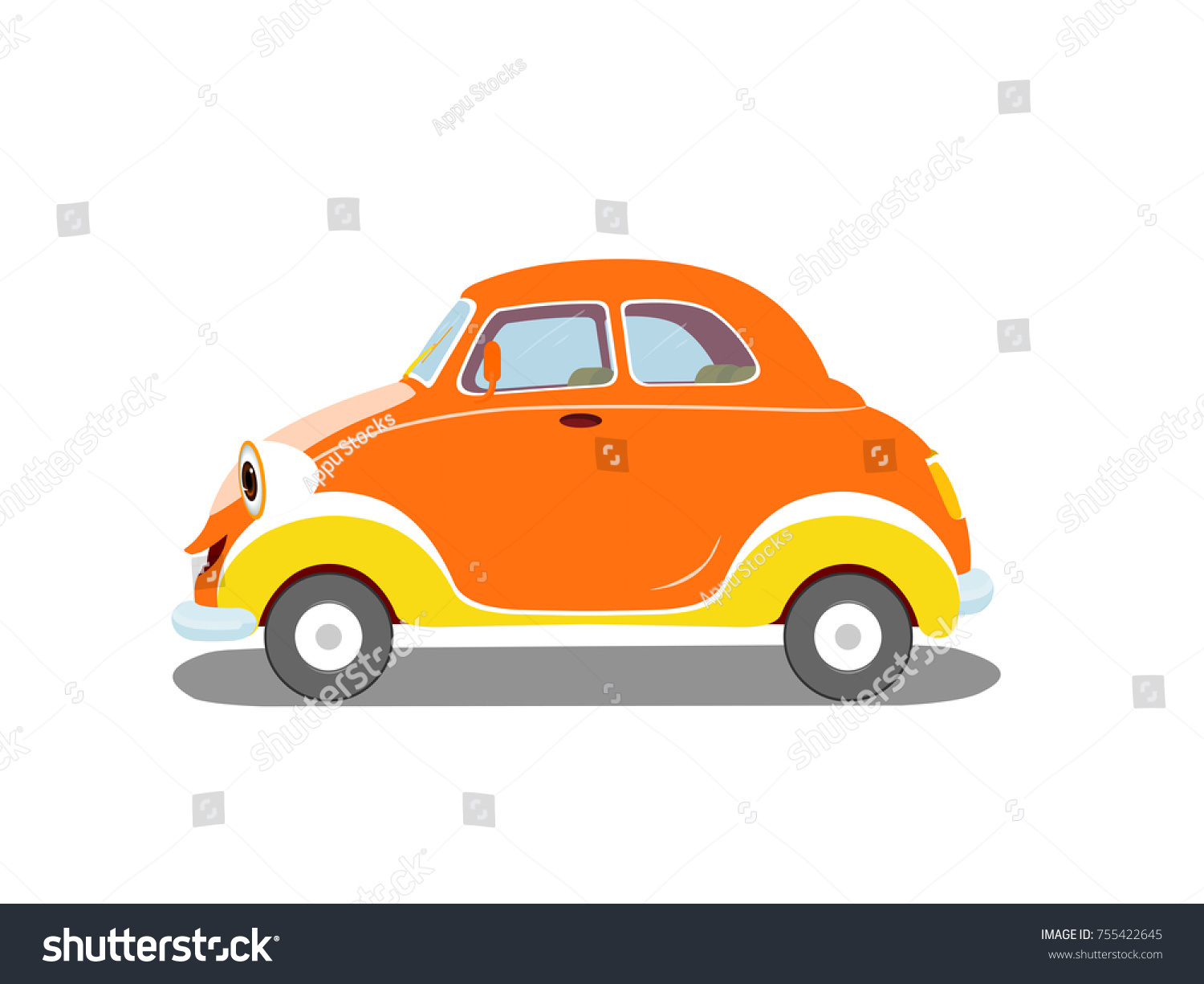Beetle Shaped Car Cartoon Vector Image Stock Vector (Royalty Free ...