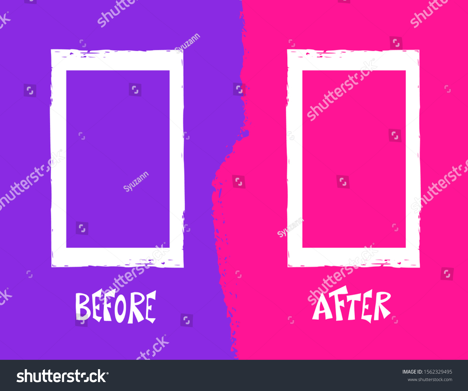 Before After Screen Text Frames Comparison Stock Vector (Royalty Free ...
