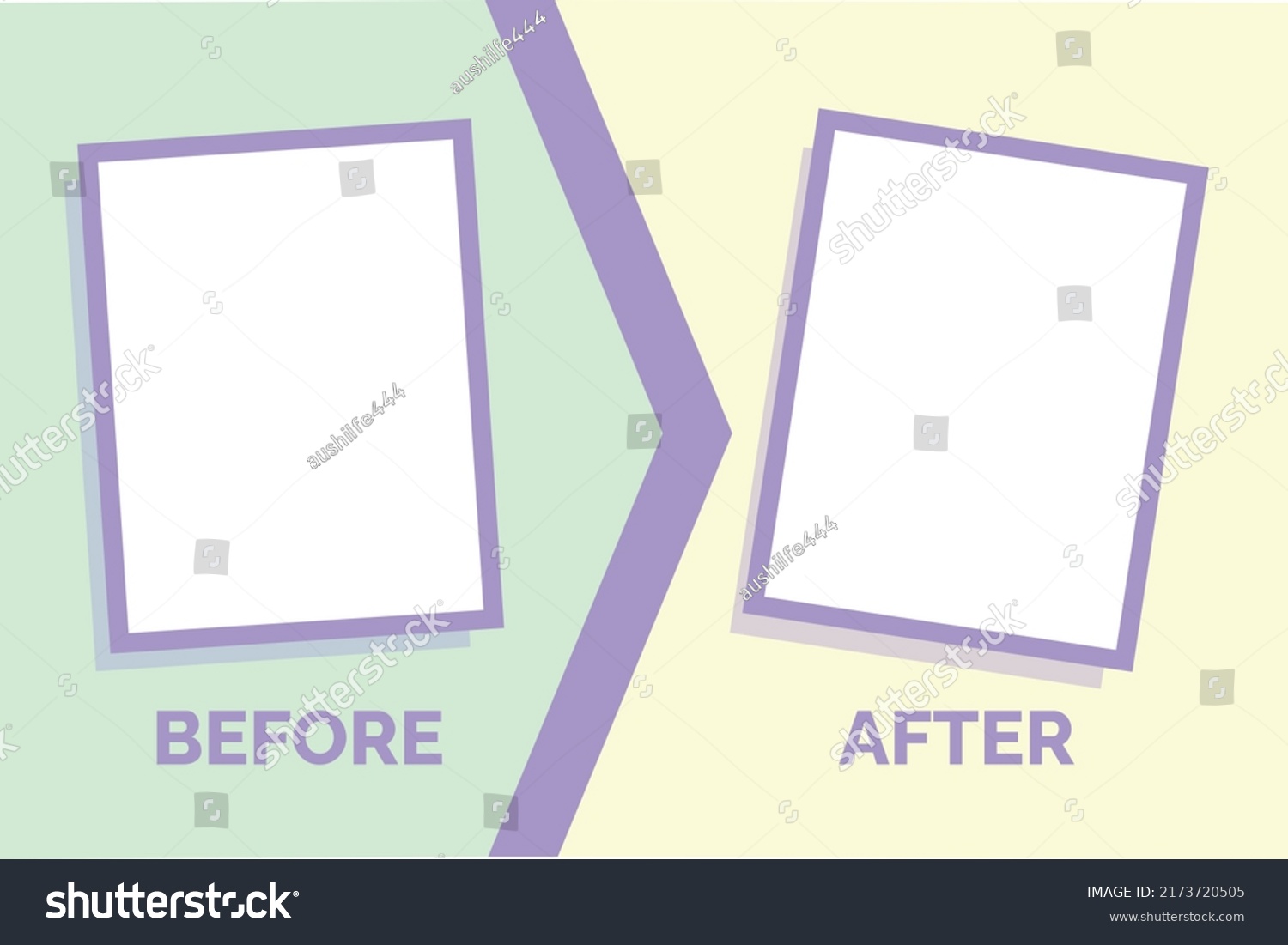 Before After Template Two Frames Simple Stock Vector (Royalty Free ...