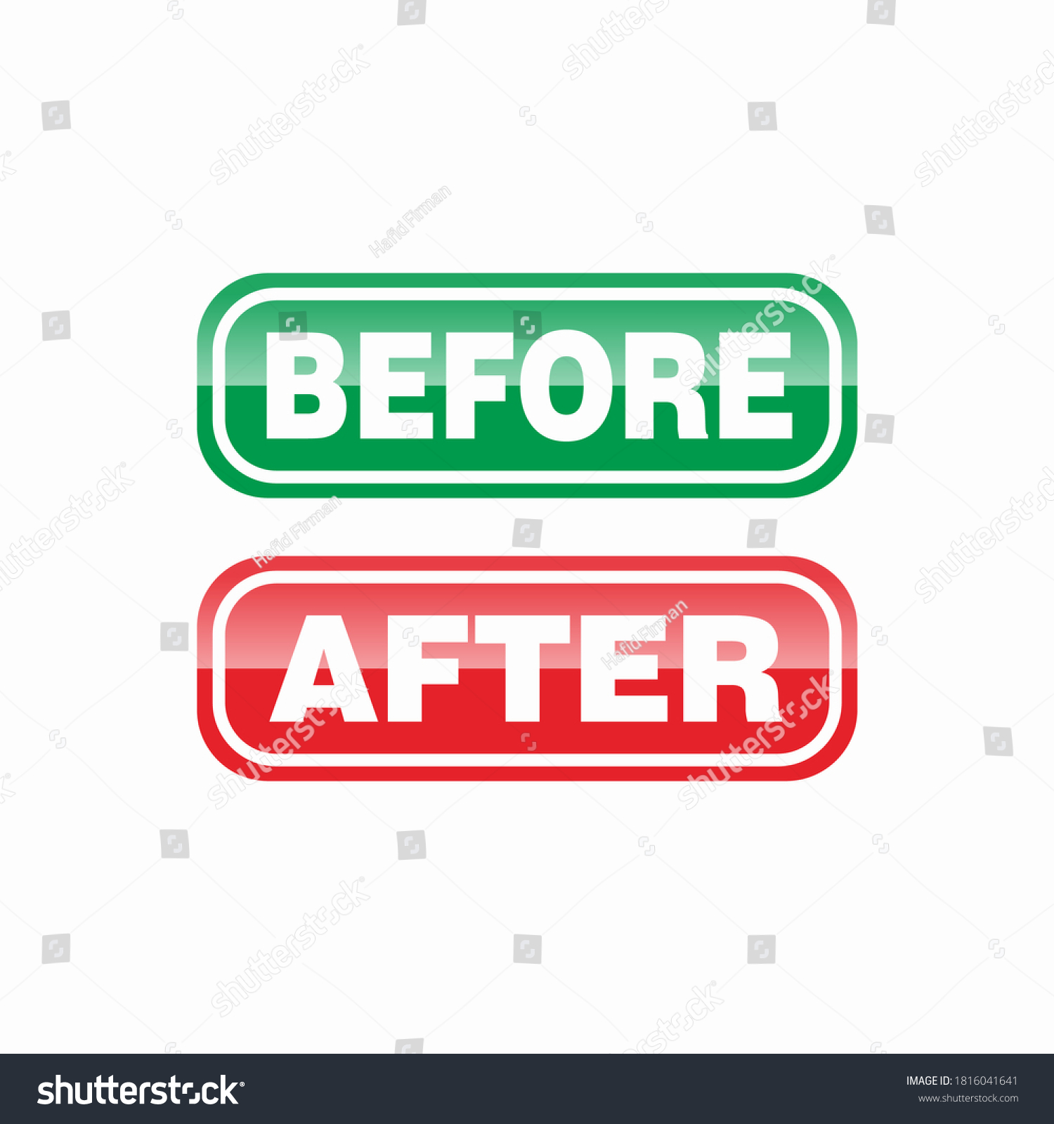 Before After Text Glossy Effect Vector Stock Vector (Royalty Free ...