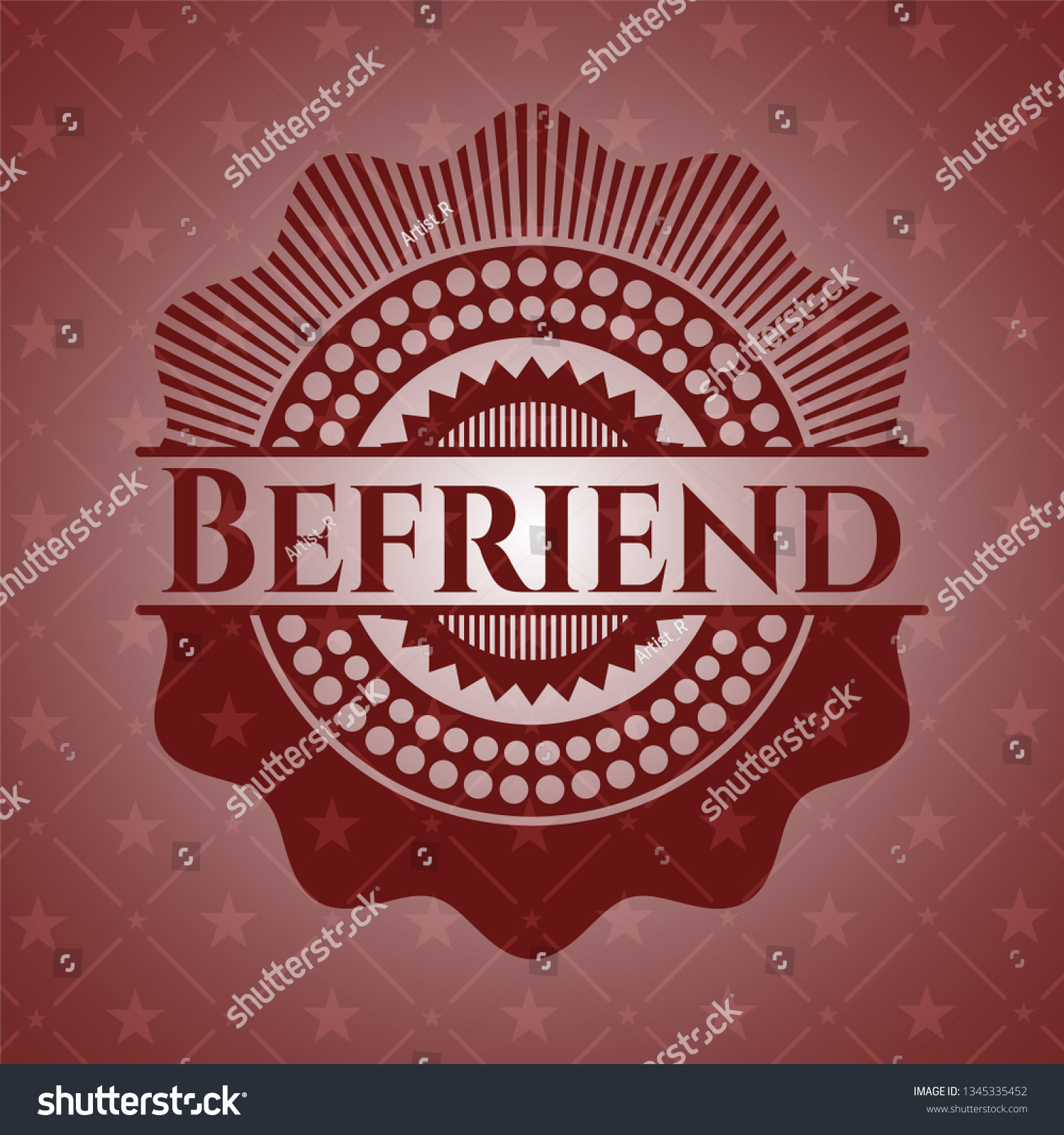 Befriend Badge Red Background Stock Vector (Royalty Free) 1345335452 ...