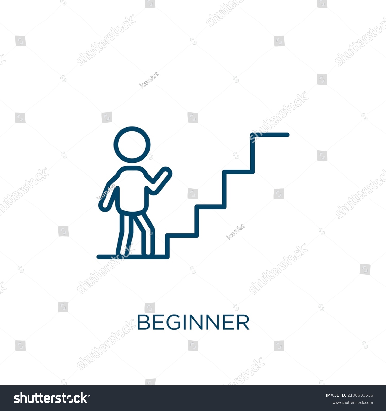 Beginner Icon Thin Linear Beginner Outline Stock Vector (Royalty Free ...