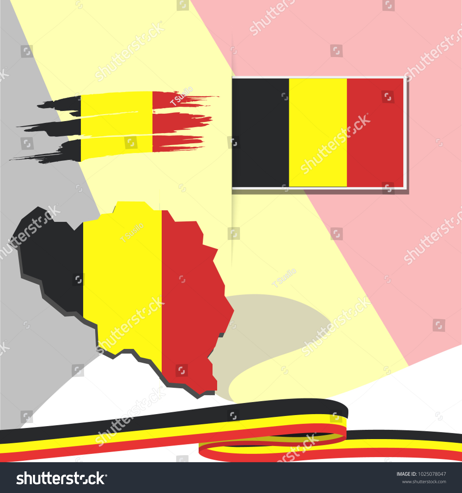 Begium Flags Logo Vector Illustration Stock Vector (Royalty Free ...