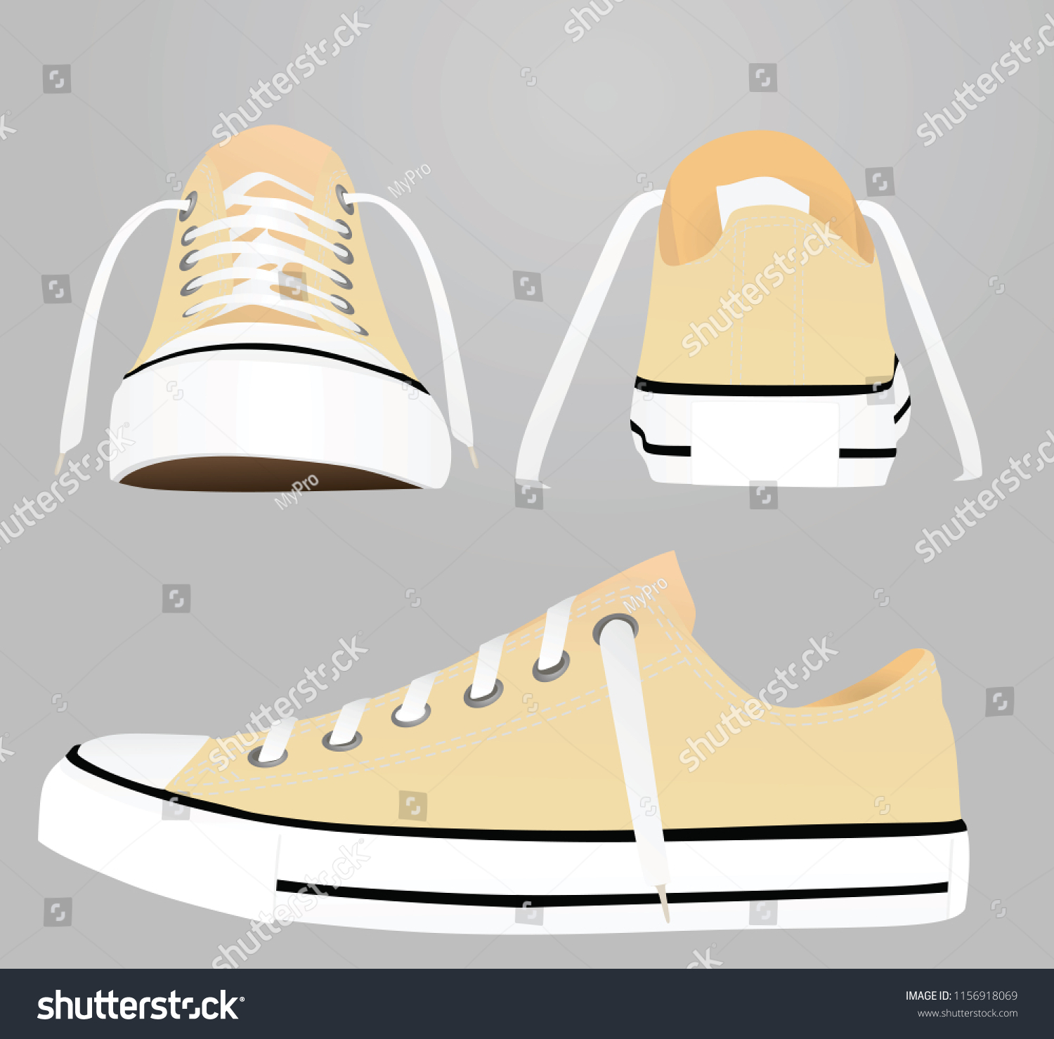 Beige Canvas Snickers Vector Illustration Stock Vector (Royalty Free ...