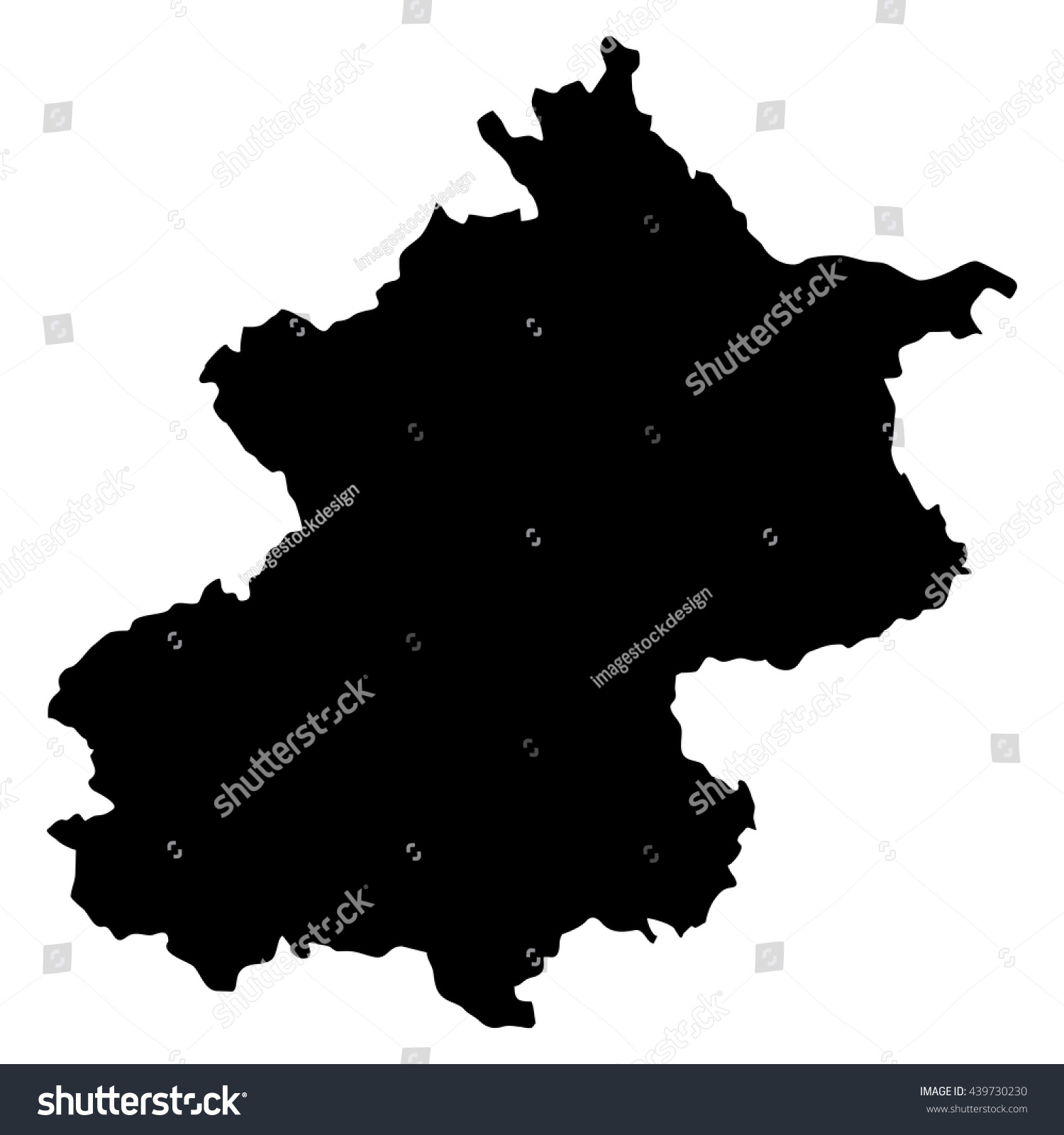 Beijing Black Map On White Background Stock Vector (Royalty Free) 439730230