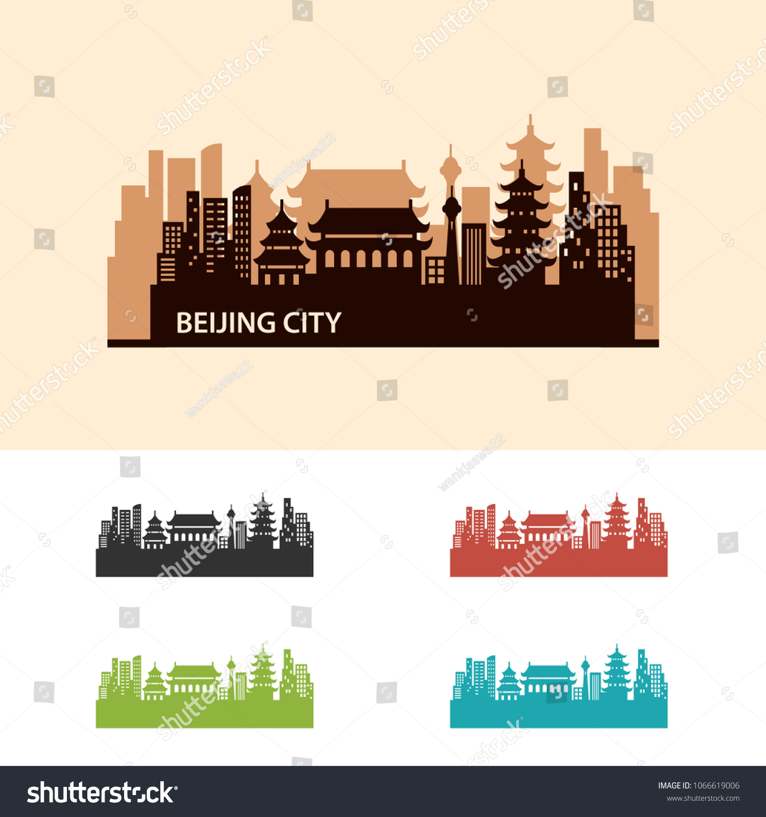 Beijing City Skyline Logo Vector Stock Vector (Royalty Free) 1066619006 ...