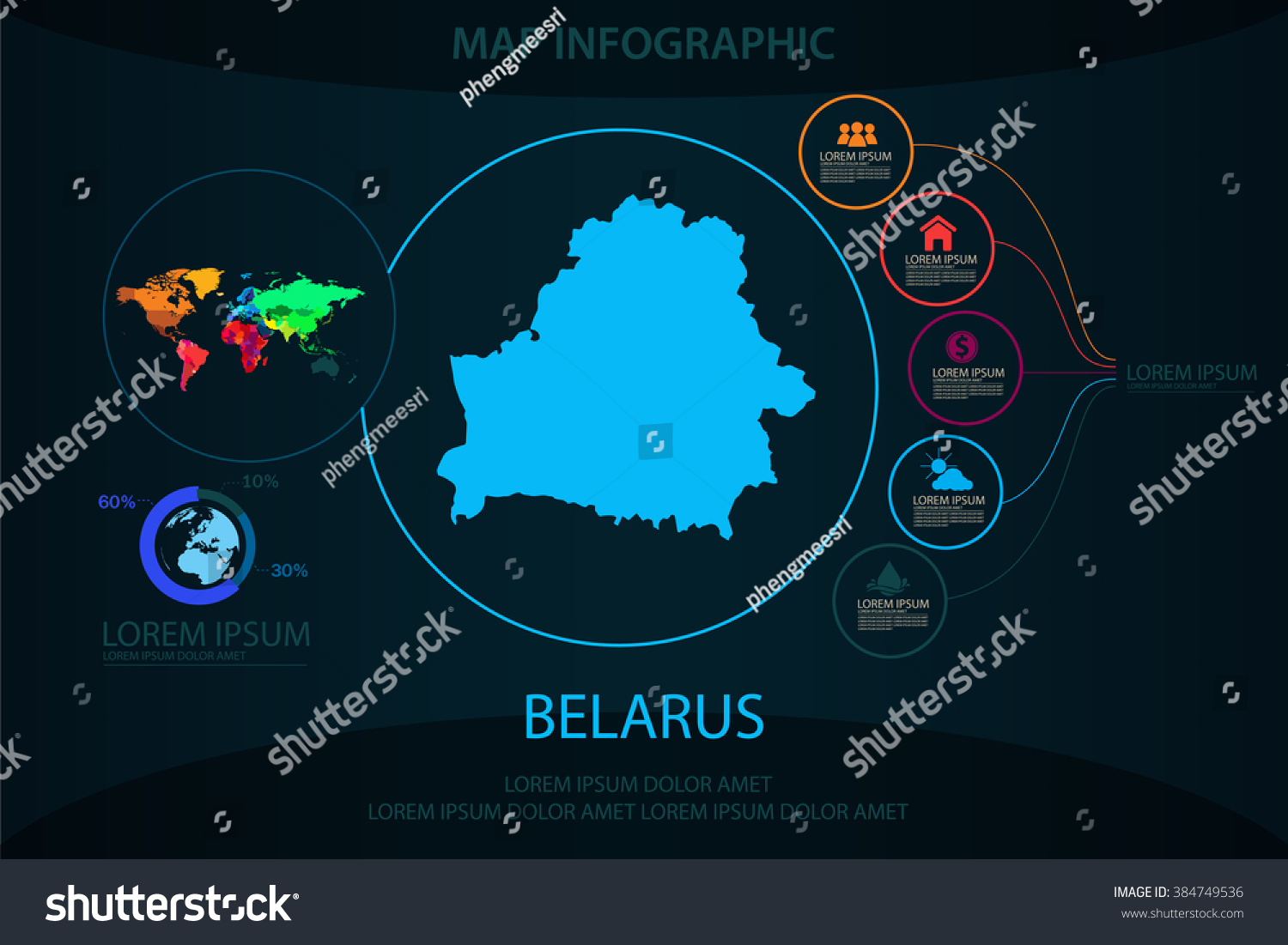 Belarus Map Infographic Stock Vector (Royalty Free) 384749536