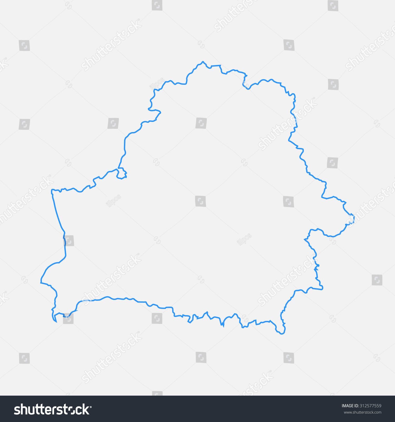 Belarus Outline Map Stroke Line Style Stock Vector (Royalty Free ...