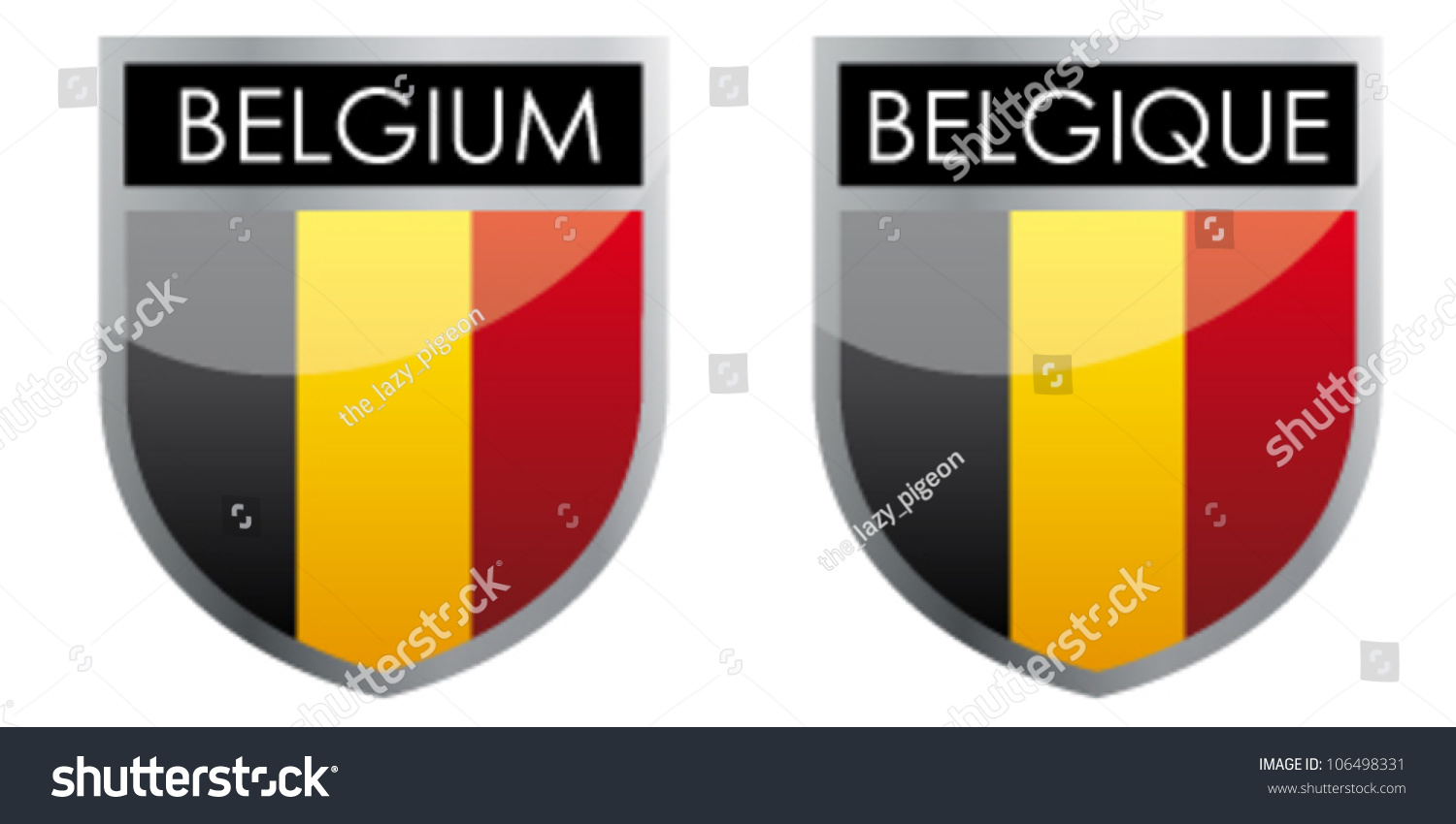 Belgium Flag Emblem Stock Vector (Royalty Free) 106498331