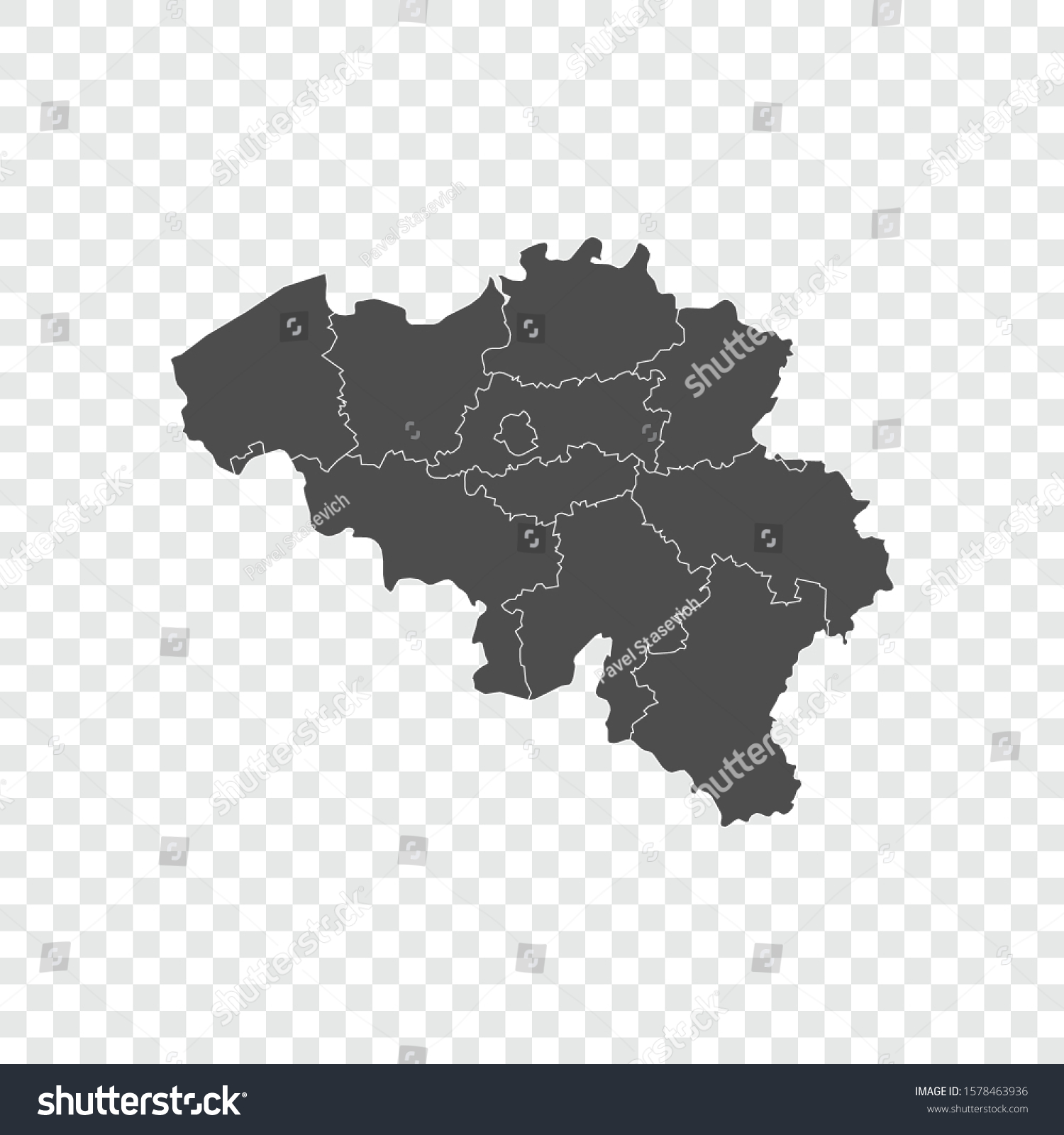 Vektor Stok Belgium Map On Transparent Background Vector (Tanpa Royalti ...