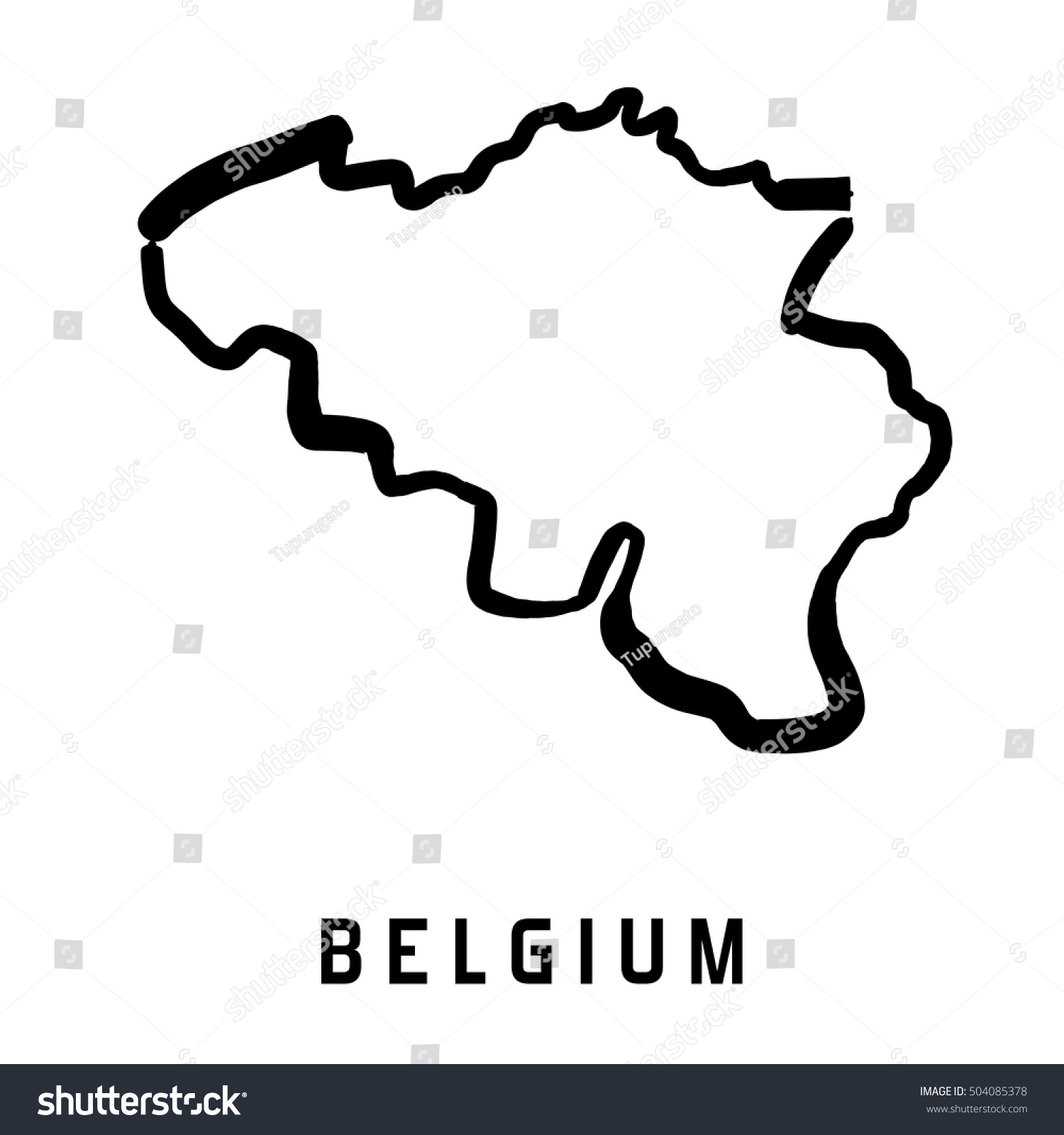 Belgium Map Outline Smooth Country Shape Stock Vector (Royalty Free ...