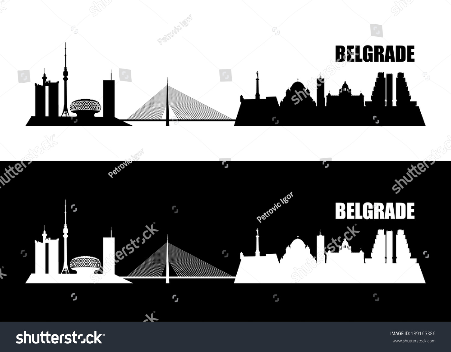 Belgrade Skyline Vector Illustration: เวกเตอร์สต็อก (ปลอดค่าลิขสิทธิ์ ...