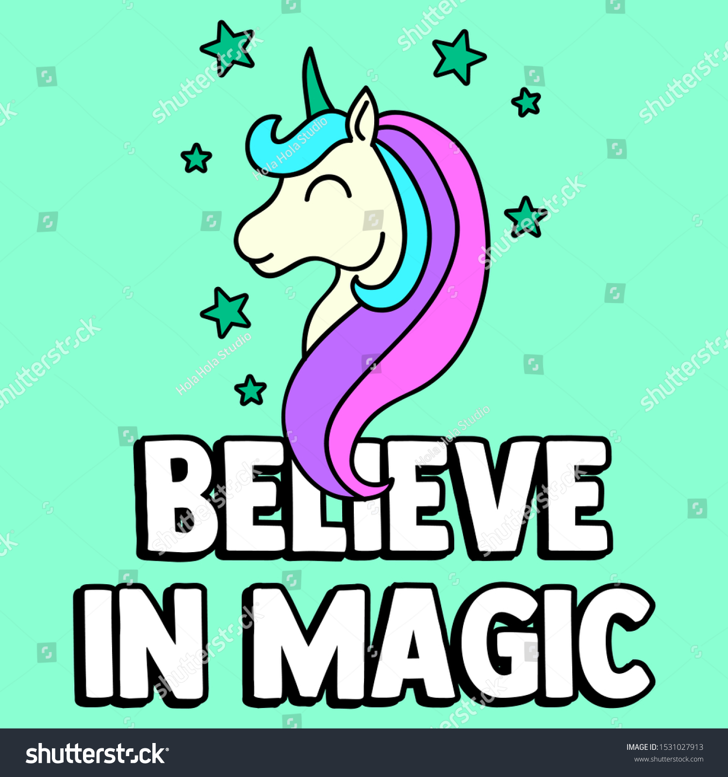 Believe Magic Slogan Print Vector Stock Vector (Royalty Free) 1531027913