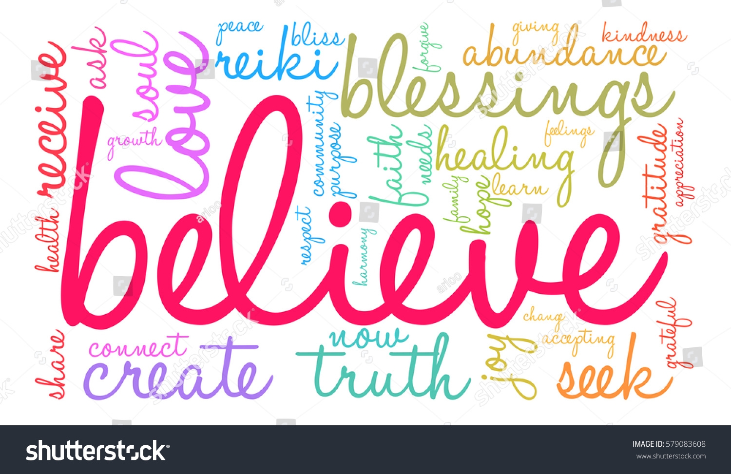 Believe Word Cloud On White Background Stock Vector (Royalty Free ...