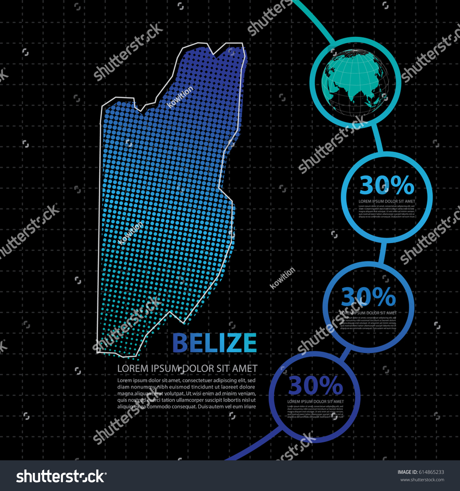 Belize Map Infographic Design Template Stock Vector (Royalty Free ...