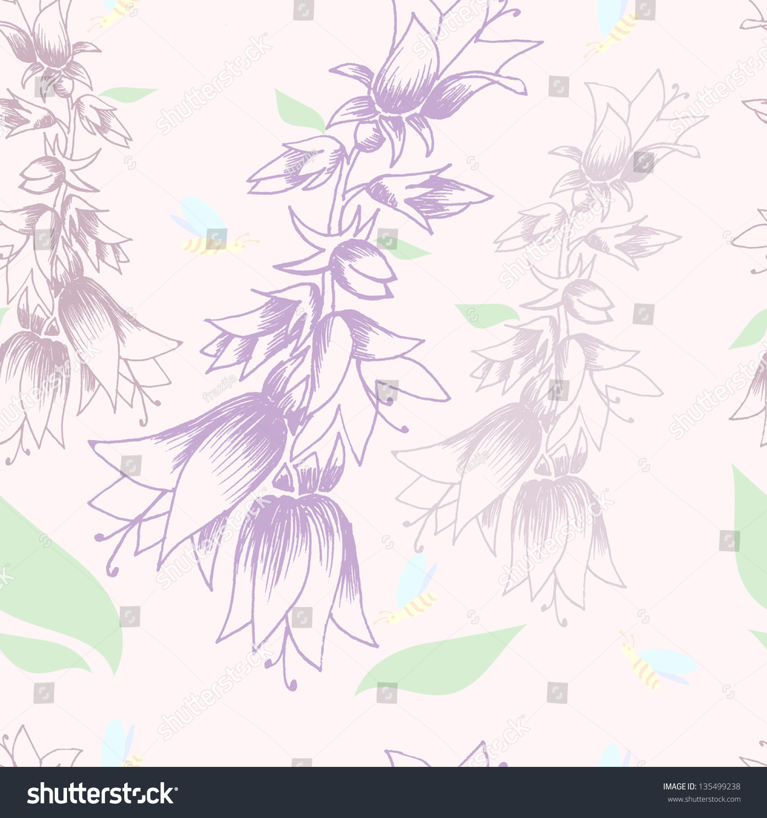 Bell Flower Wallpaper Vector Illustration Stock Vector (Royalty Free ...