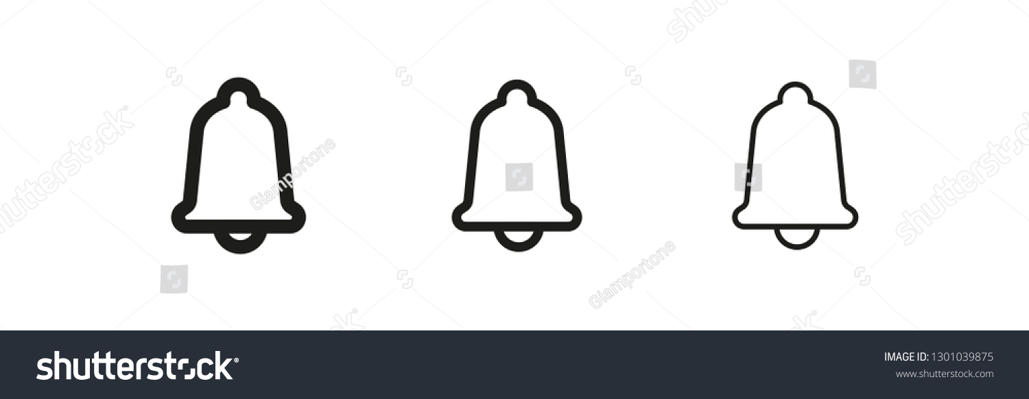 Bell Icon Notification Symbol Vector Set Stock Vector (Royalty Free ...