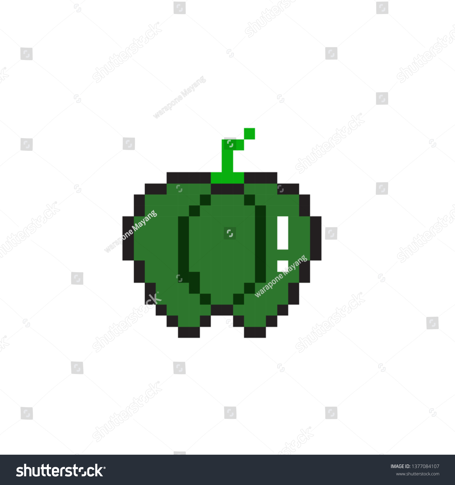 Bell Pepper Pixel Art Stock Vector (Royalty Free) 1377084107
