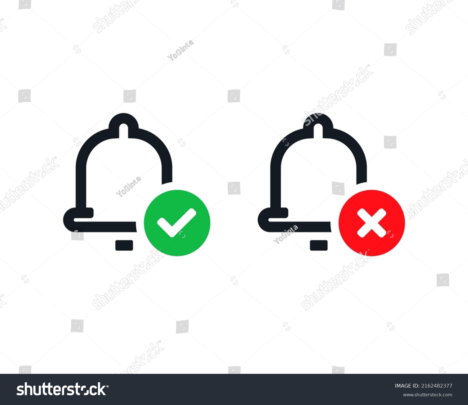 Bell Ring Icon Checkmark Vector Illustration Stock Vector (Royalty Free ...