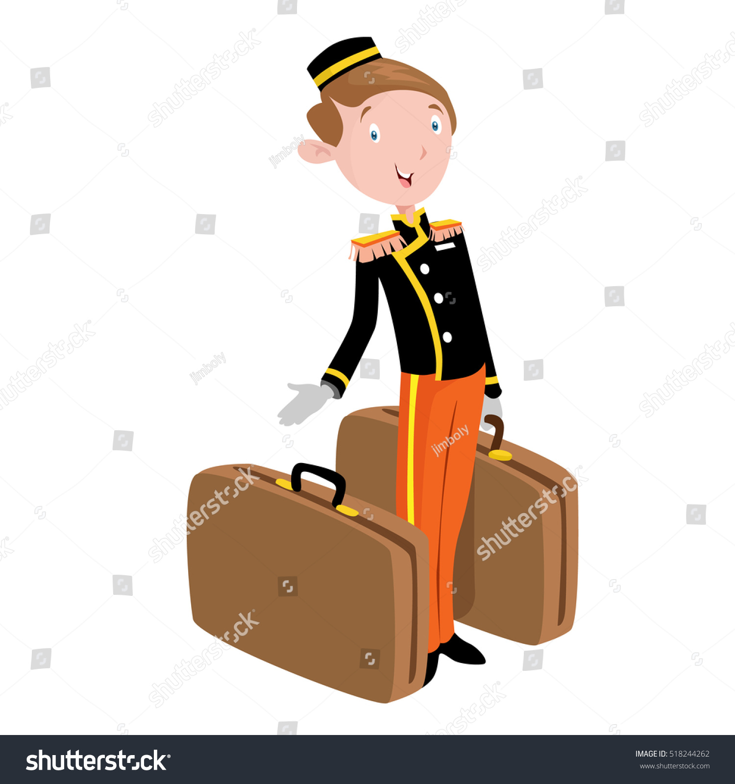 Bellboy Hotel Porter Profession Vector Stock Vector (Royalty Free ...