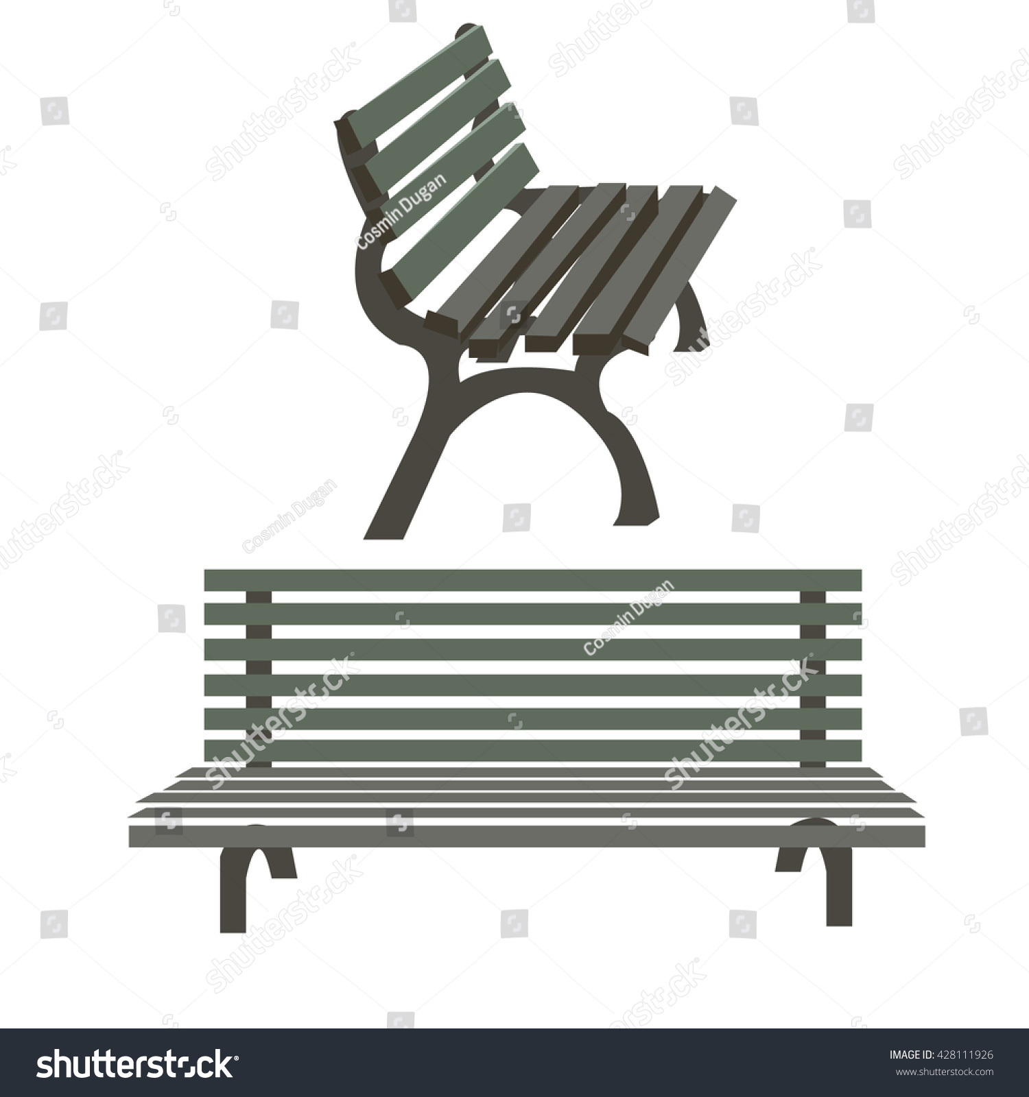 Bench Front Side Stock Vector (Royalty Free) 428111926 | Shutterstock