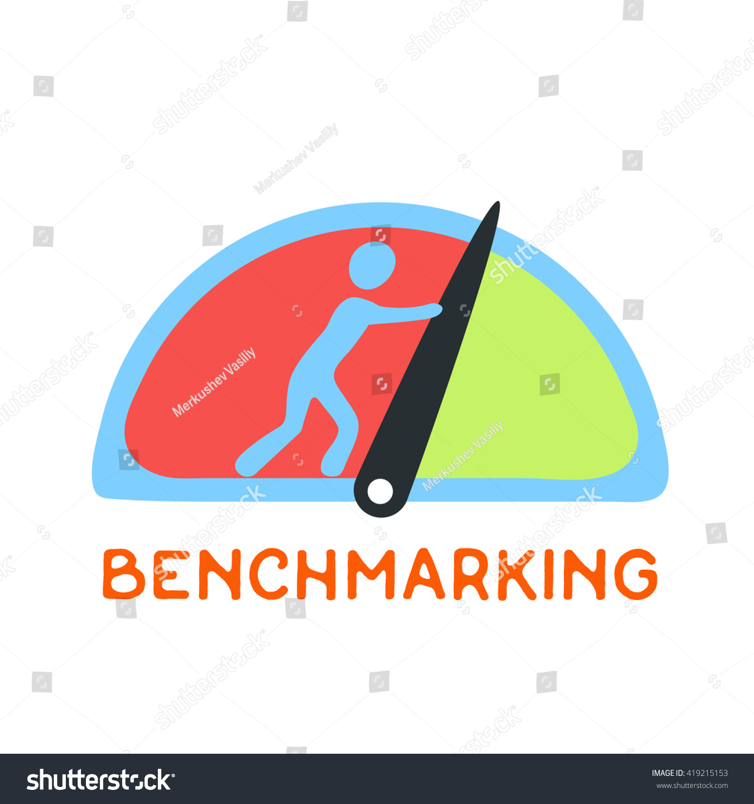 Benchmarking Concept Logo Speedometer Manometer General Stock Vector ...