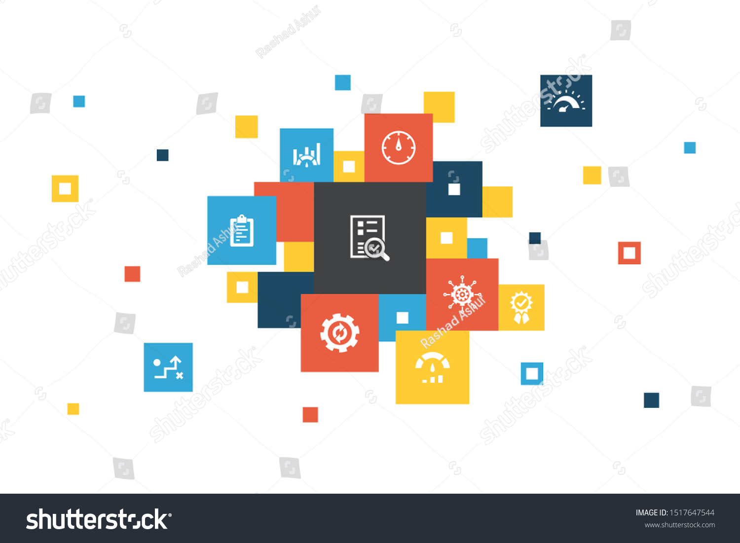 Benchmarking Infographic 10 Steps Pixel Design Stock Vector (Royalty ...