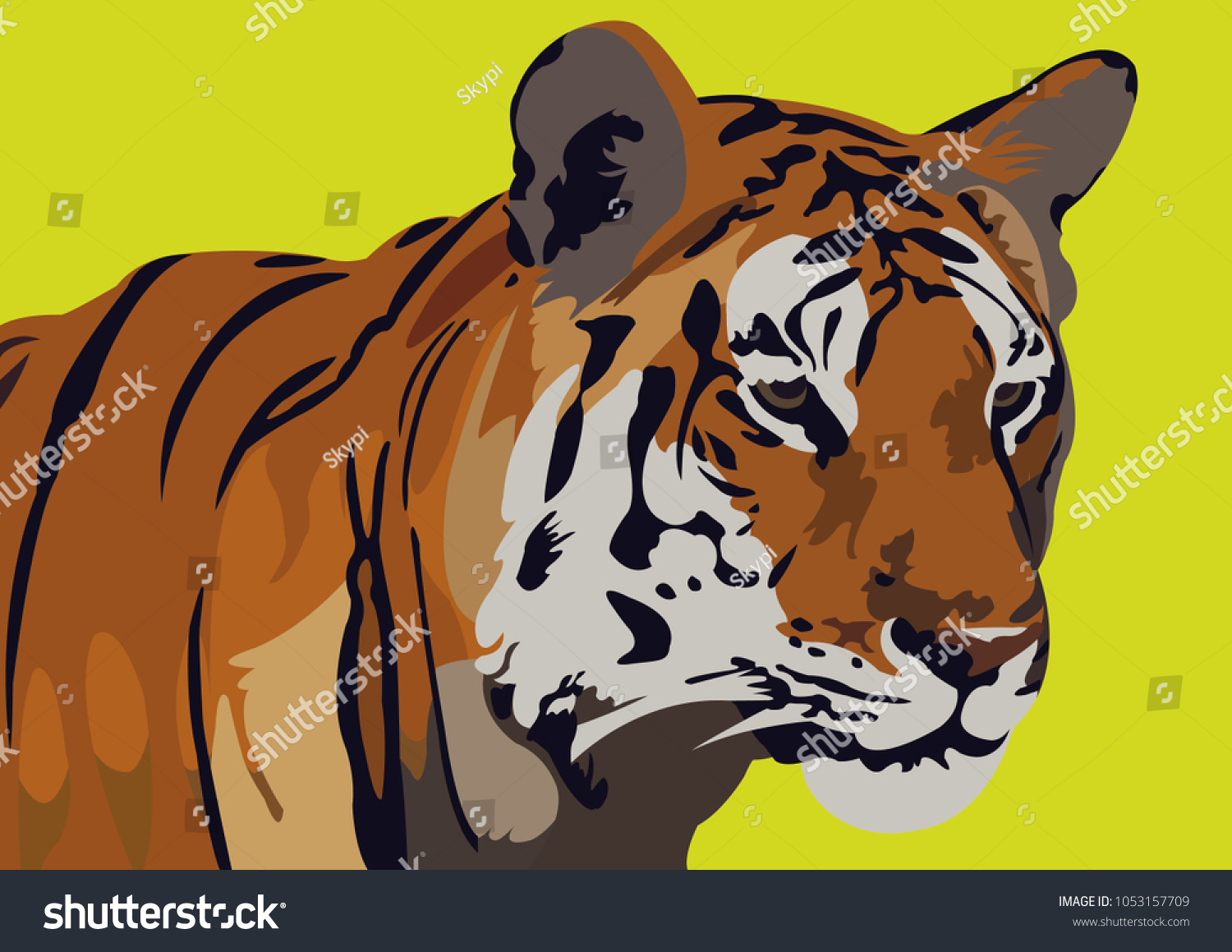 Bengal Tiger Vector Art Stock Vector (Royalty Free) 1053157709