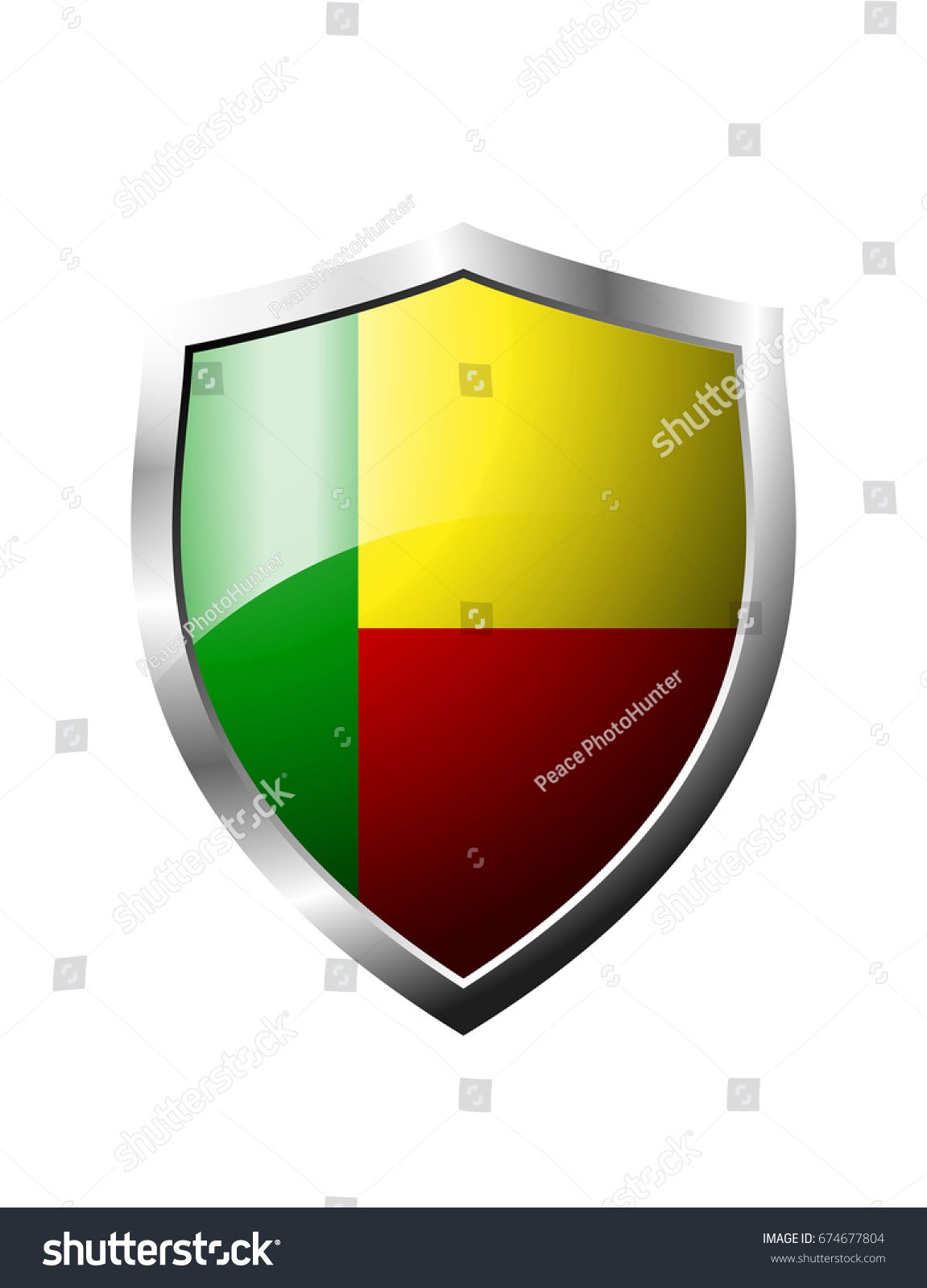 Benin Flag Shield Sign Vector Stock Vector (Royalty Free) 674677804 ...