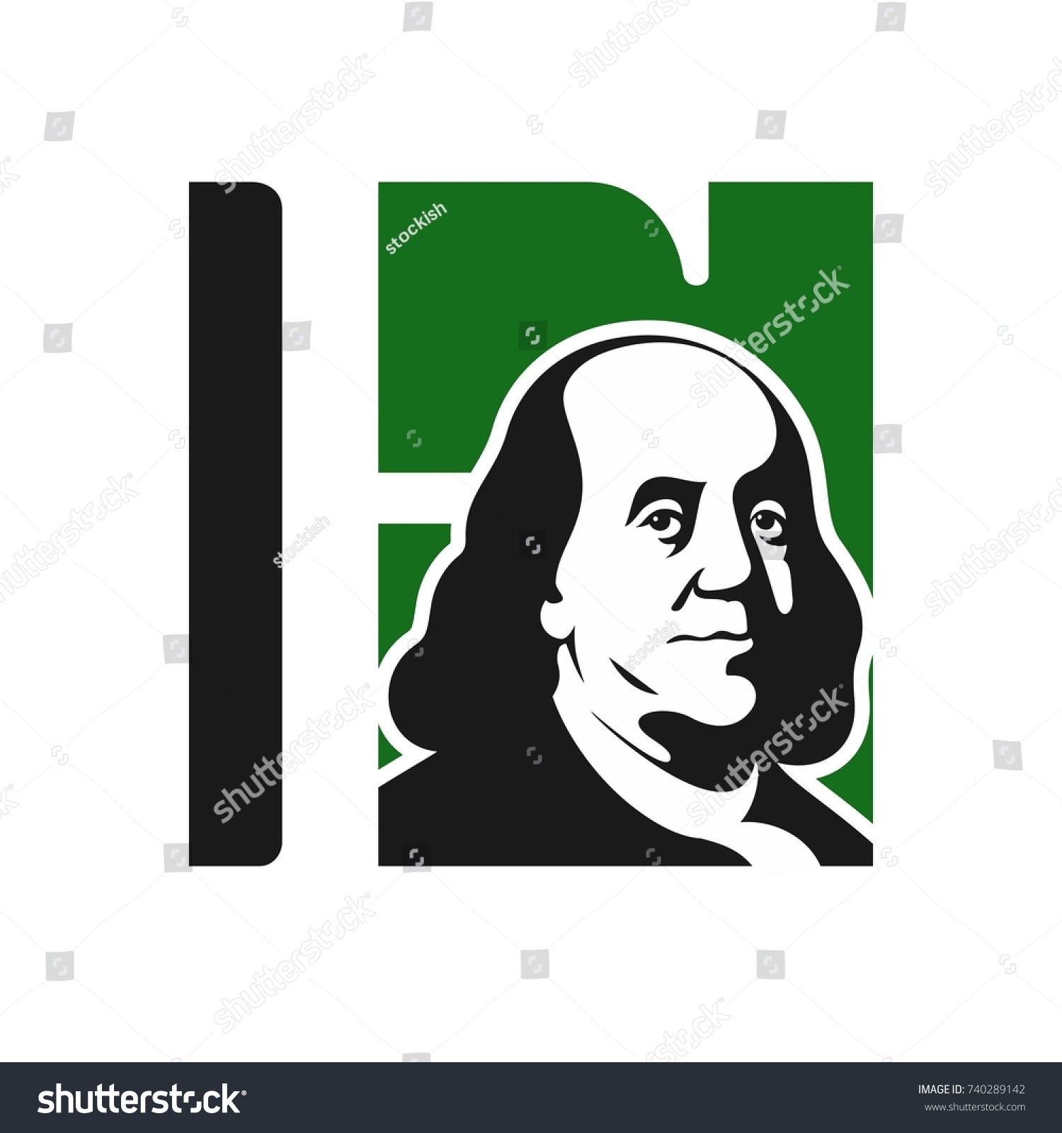 Benjamin Franklin Vector Logo Stock Vector (Royalty Free) 740289142 ...
