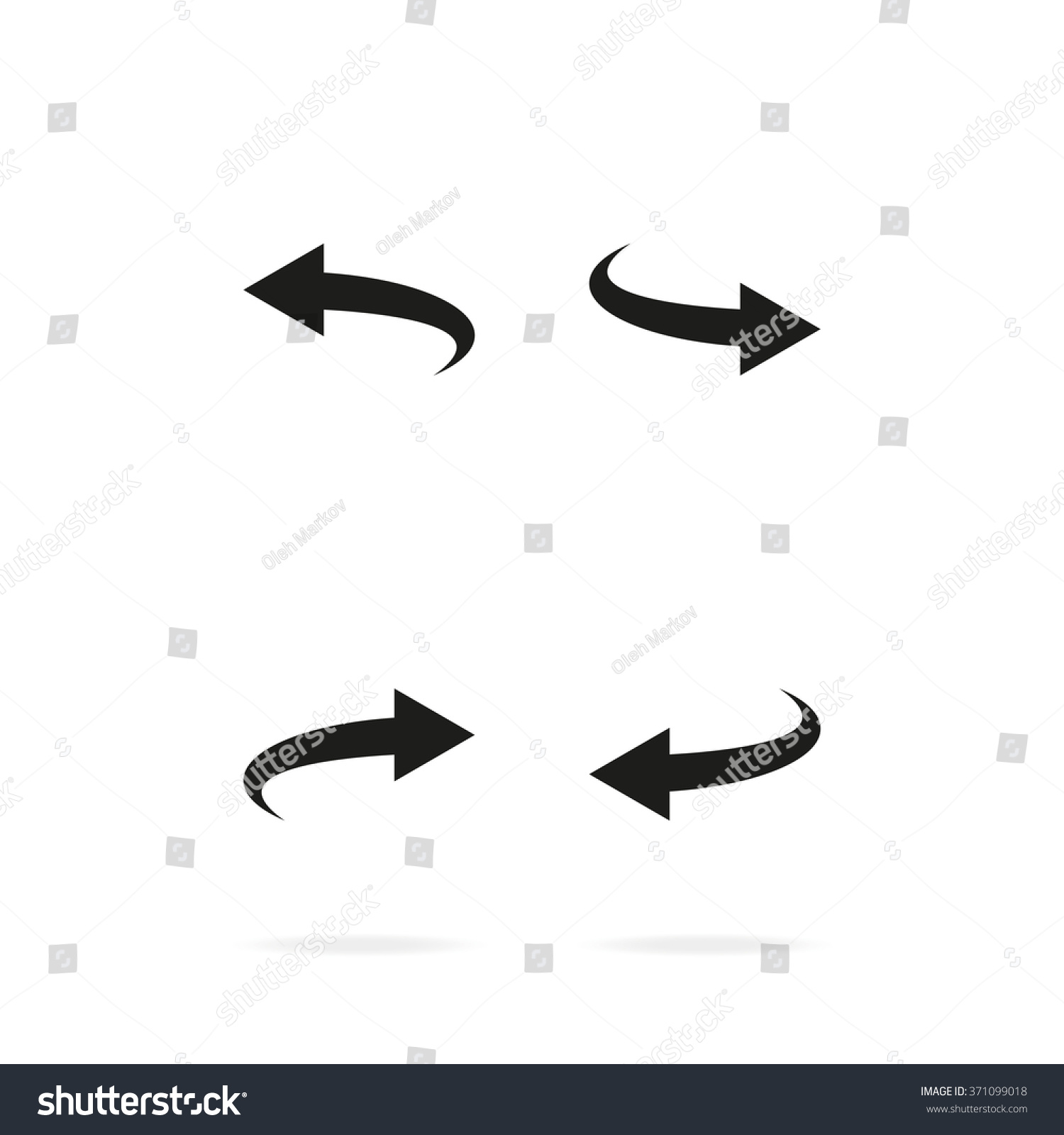 Bent Arrow Icon Left Right Stock Vector (Royalty Free) 371099018