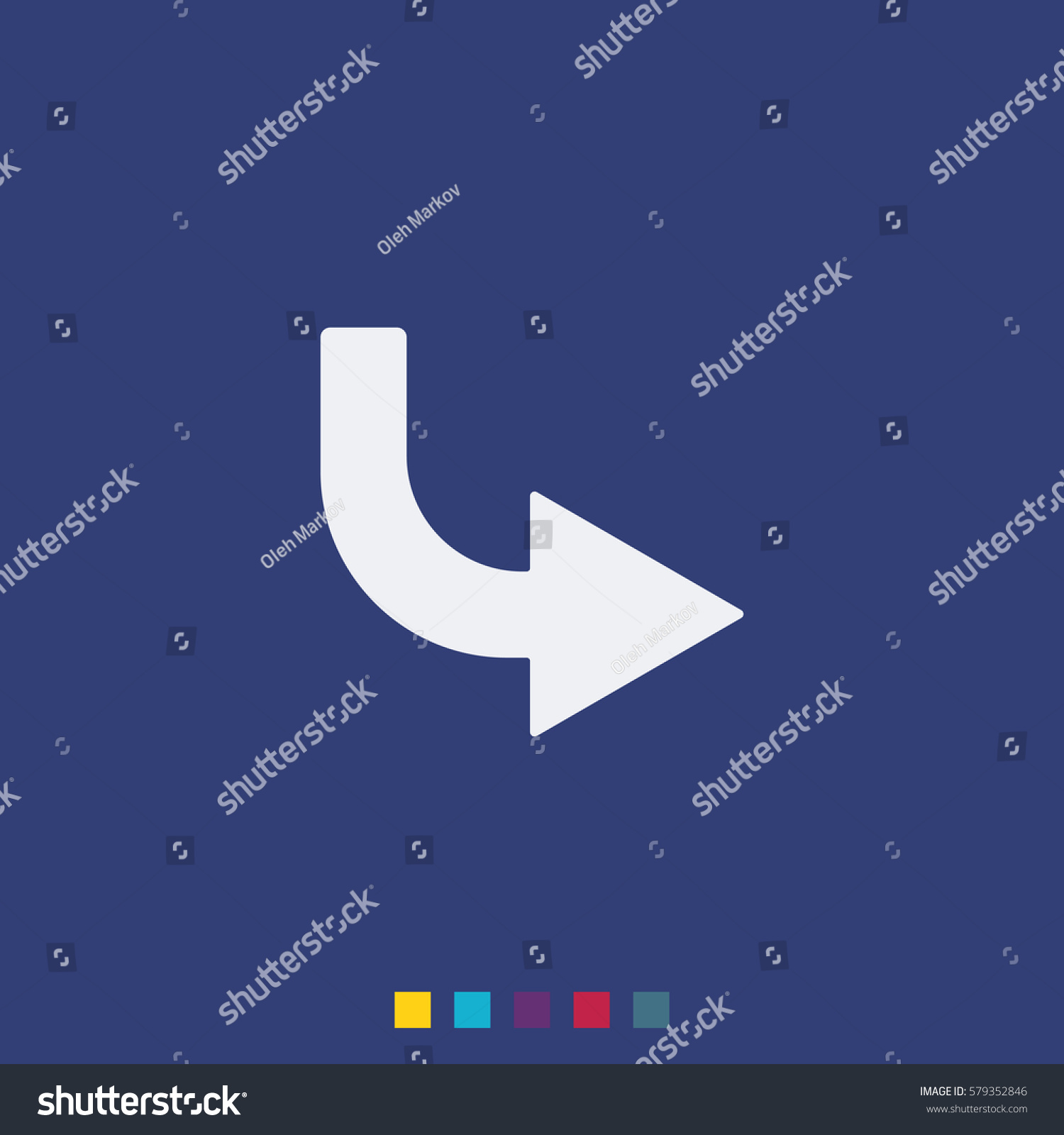 Bent Arrow Icon Right Arrow Vector Stock Vector (Royalty Free) 579352846
