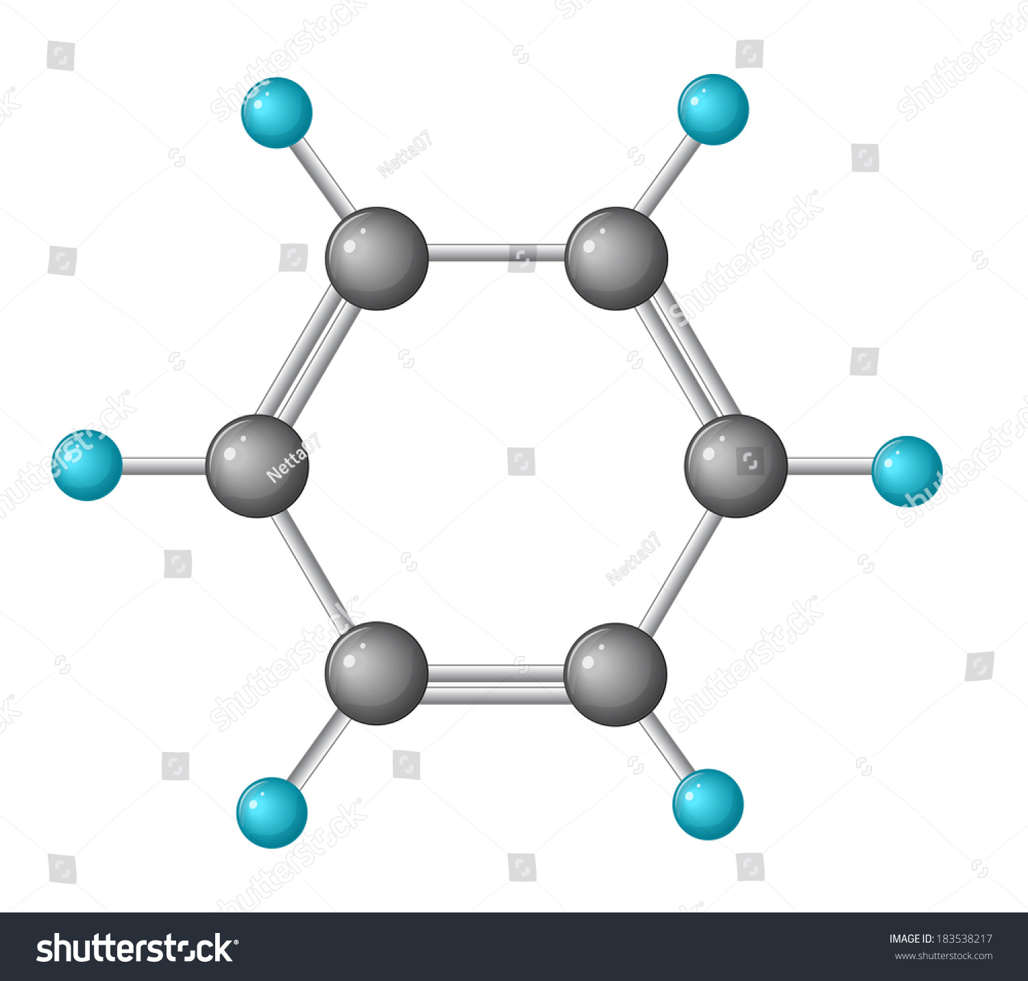 Benzene Structure - Illustration - 183538217 : Shutterstock