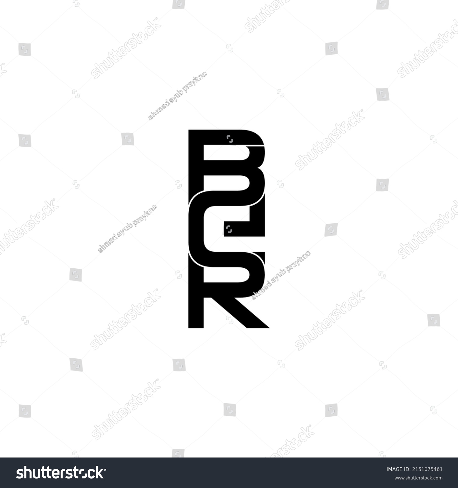 Ber Typography Letter Monogram Logo Design Stock Vector (Royalty Free ...