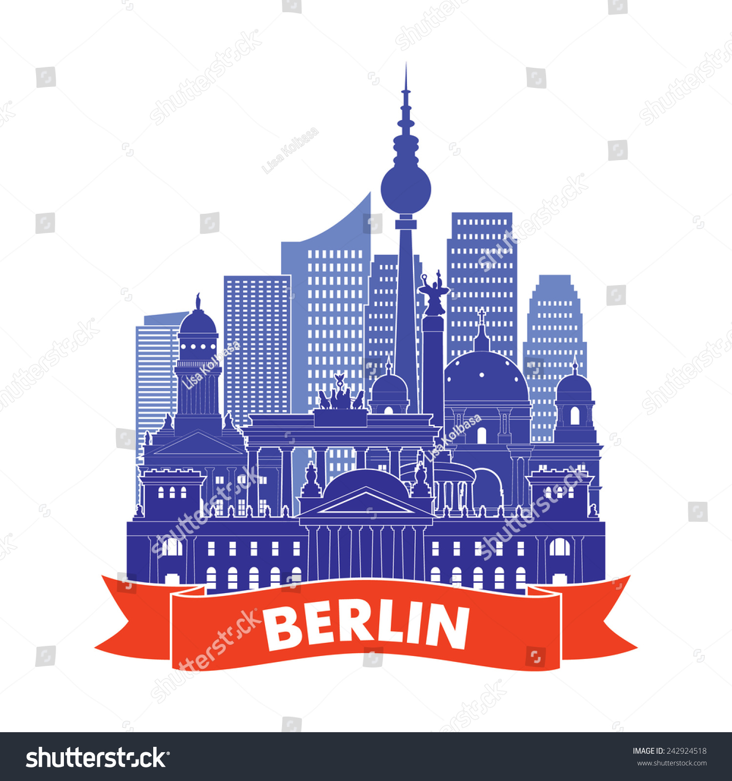 Berlin Skyline Vector Illustration Stock Vector (Royalty Free ...