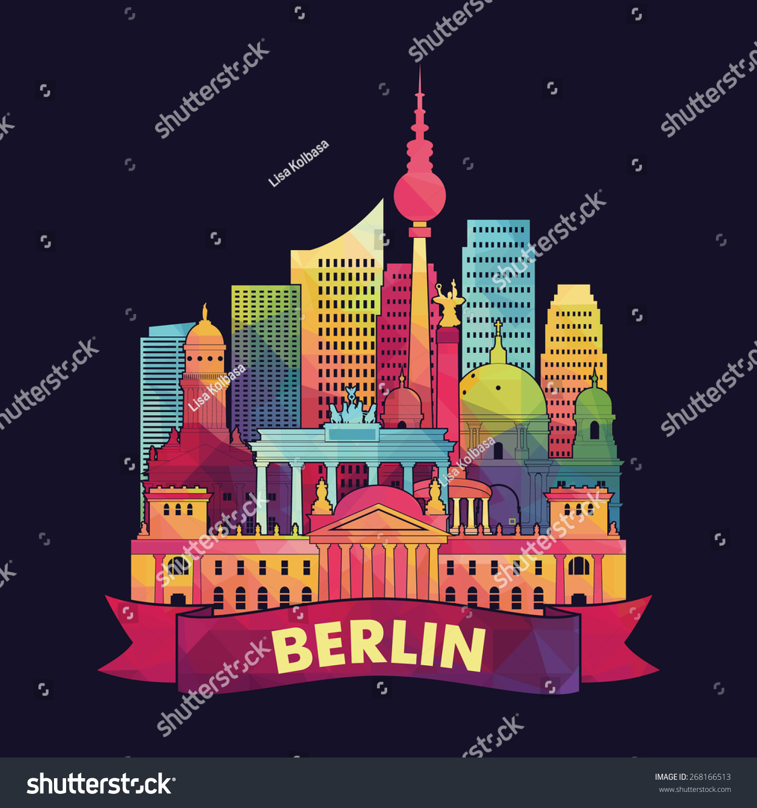 Berlin Skyline Vector Illustration Stock Vector (Royalty Free ...