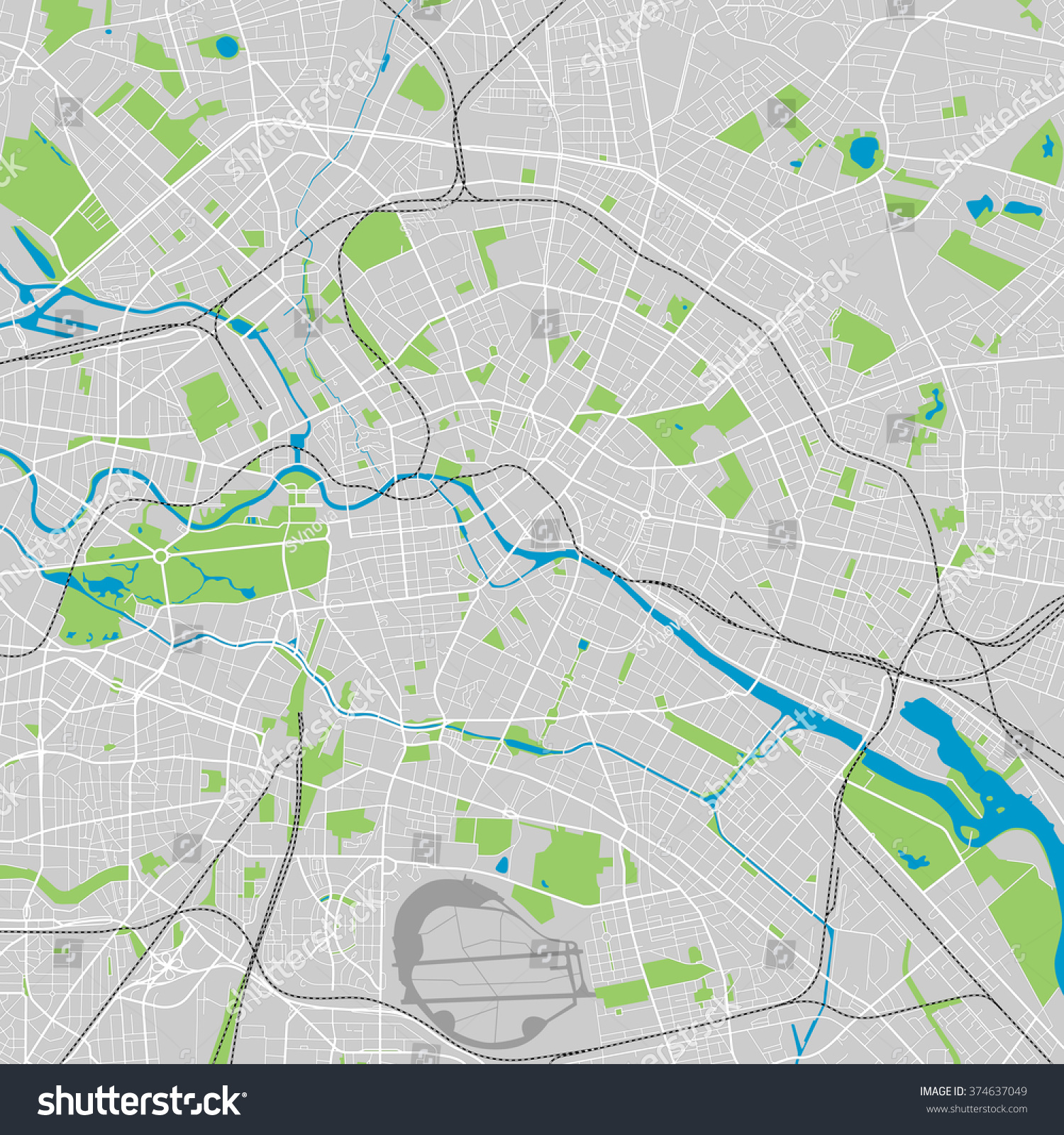 Berlin Vector Map Ultra Detailed Editable: Vector có sẵn (miễn phí bản ...