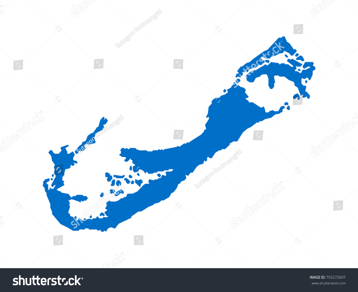 Bermuda Map Sky Blue Tone Vector Stock Vector (Royalty Free) 793272697 ...