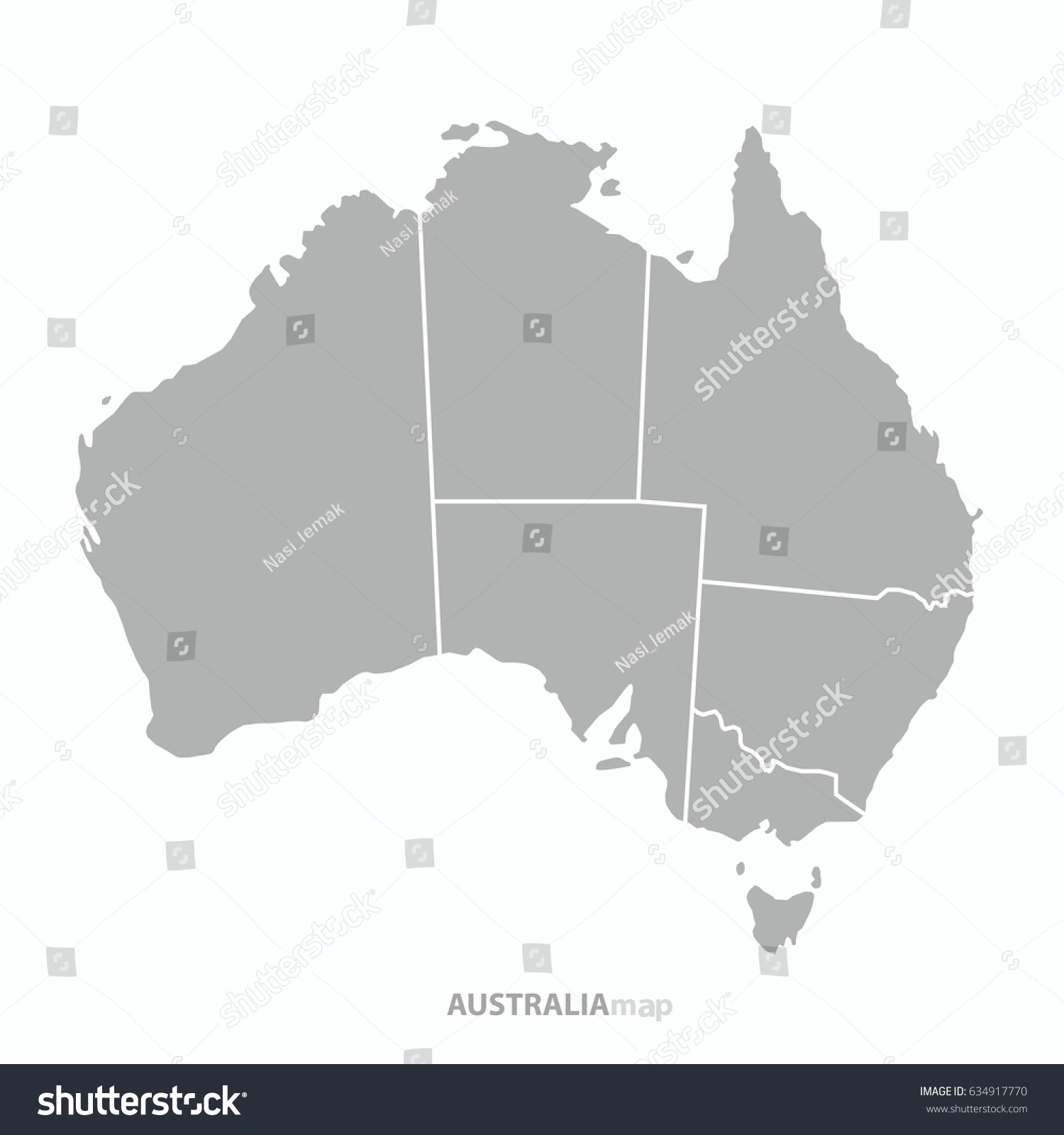 Best Australia Map Outline Vector Stock Vector (Royalty Free) 634917770