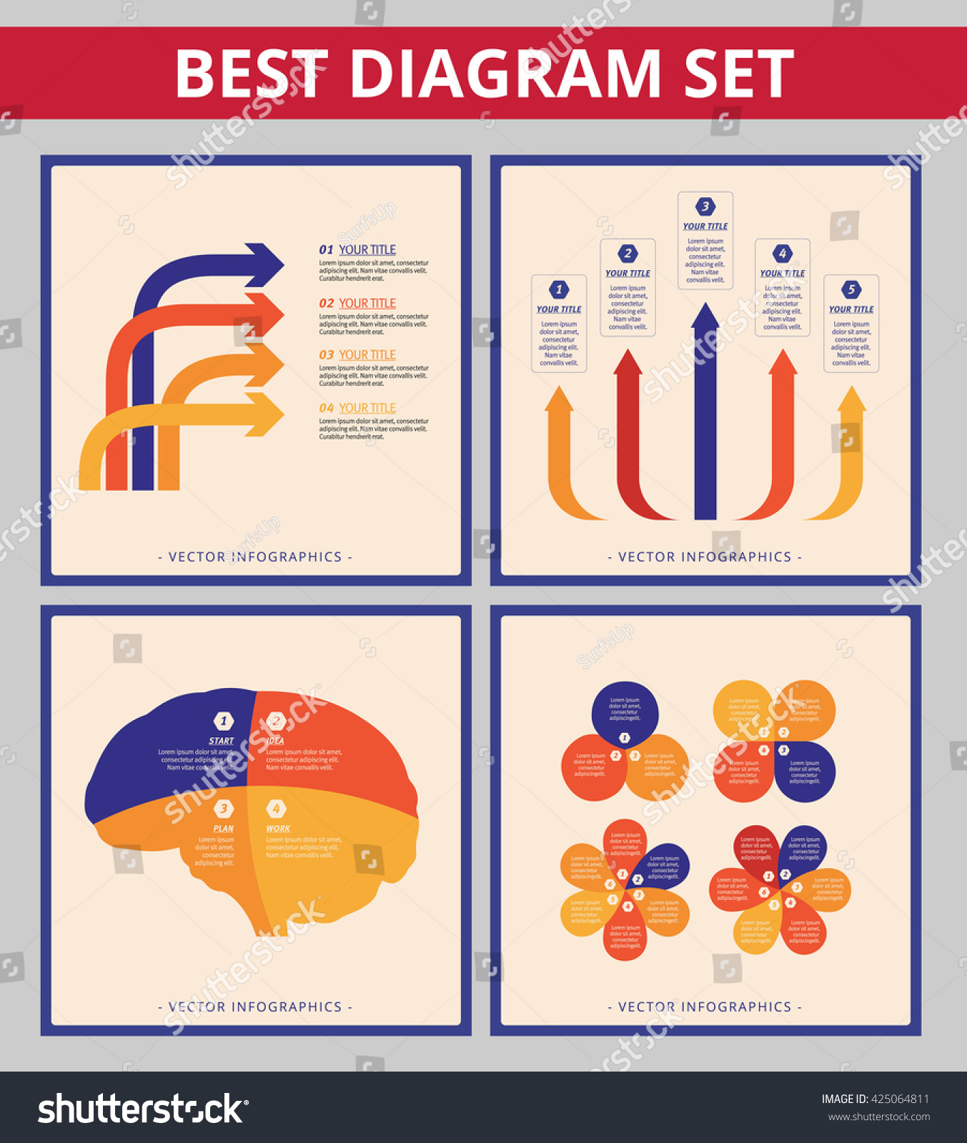 Best Diagram Set 2 Stock Vector (Royalty Free) 425064811