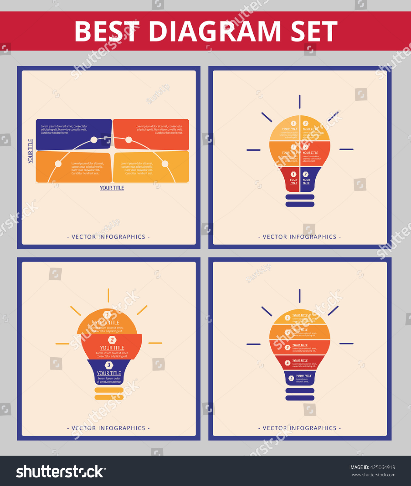 Best Diagram Set 6 Stock Vector (Royalty Free) 425064919