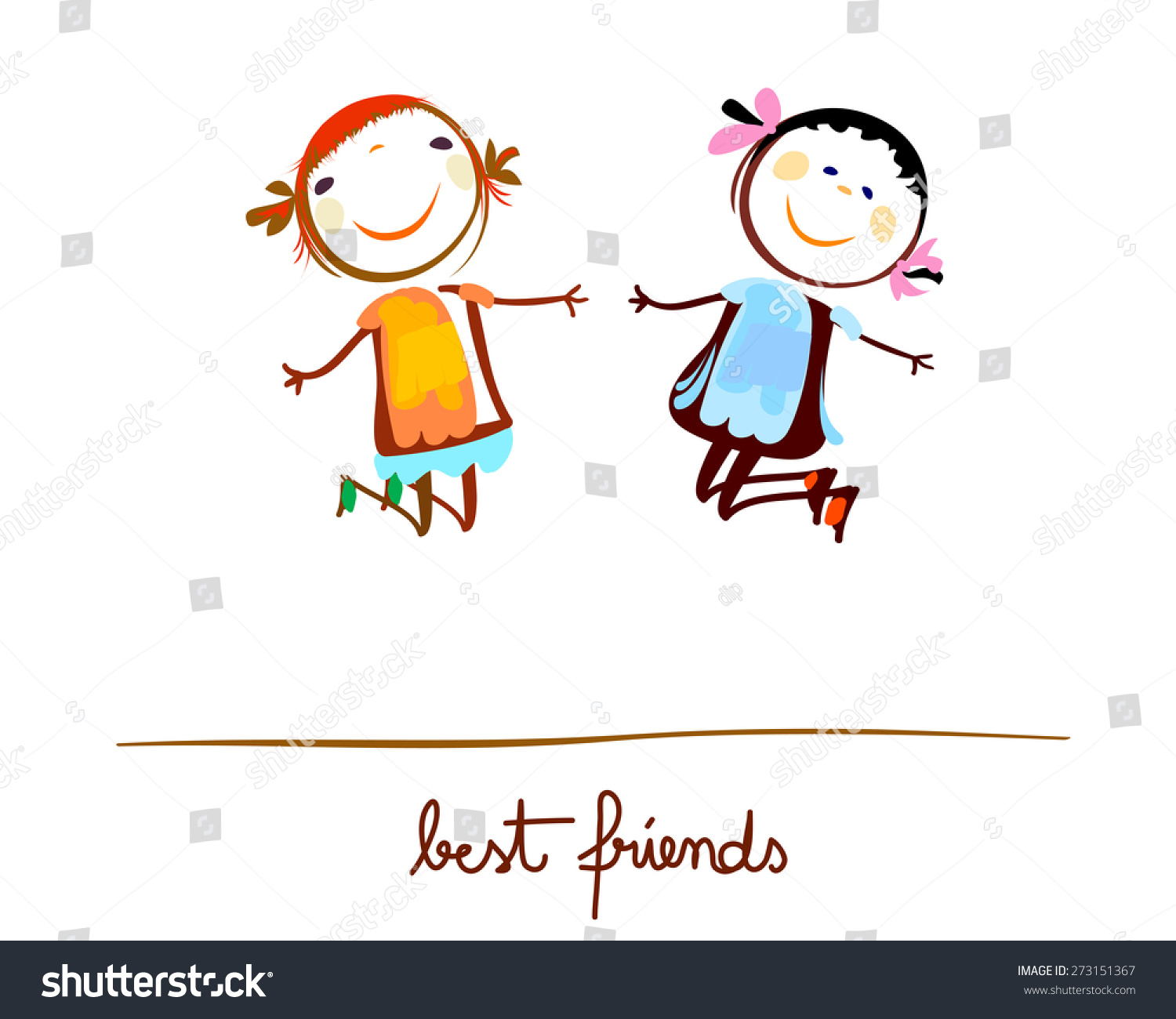 Best Friends Stock Vector (Royalty Free) 273151367 - Shutterstock