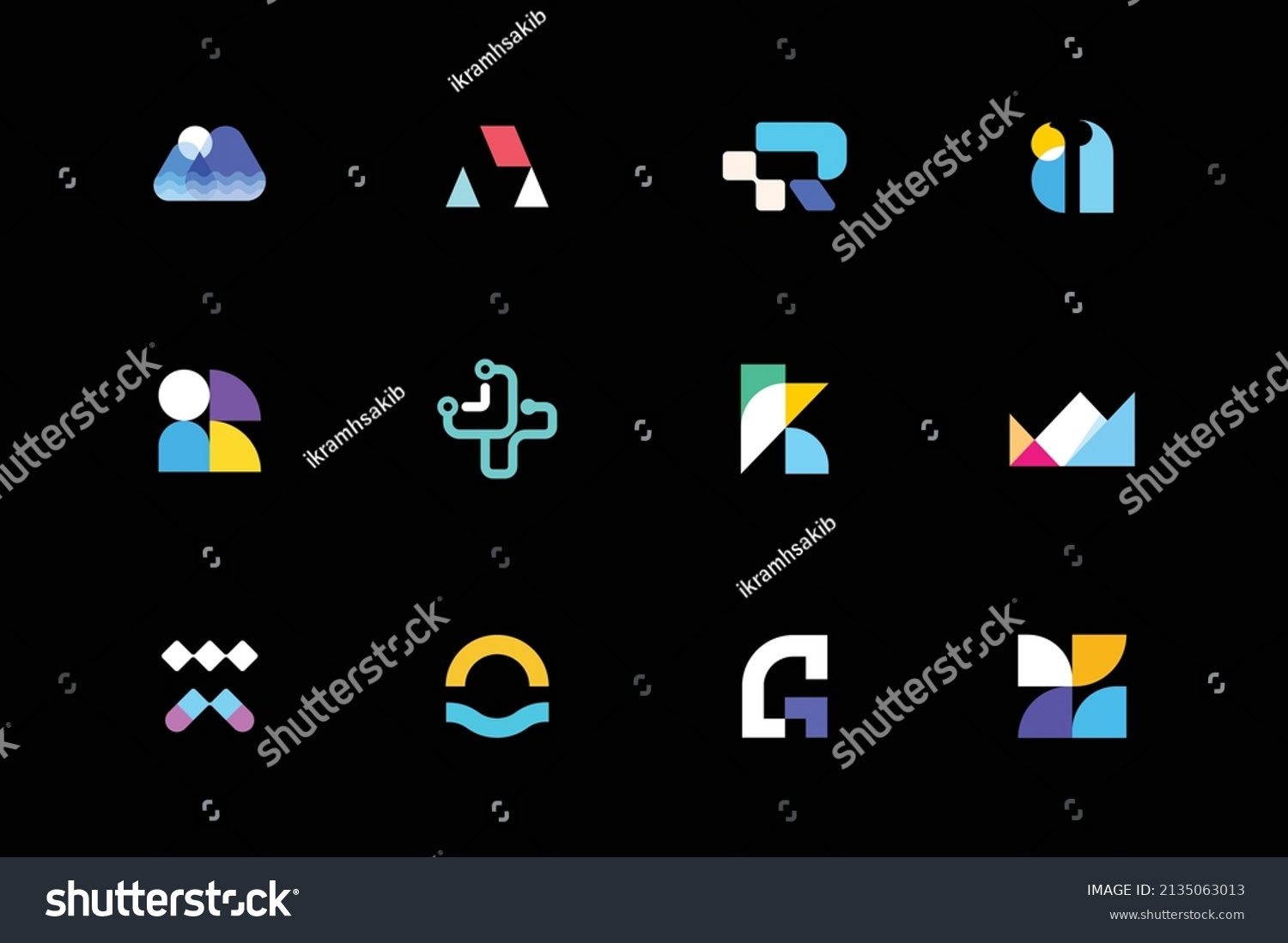 Best 12 Logo Design Collection Stock Vector (Royalty Free) 2135063013 ...