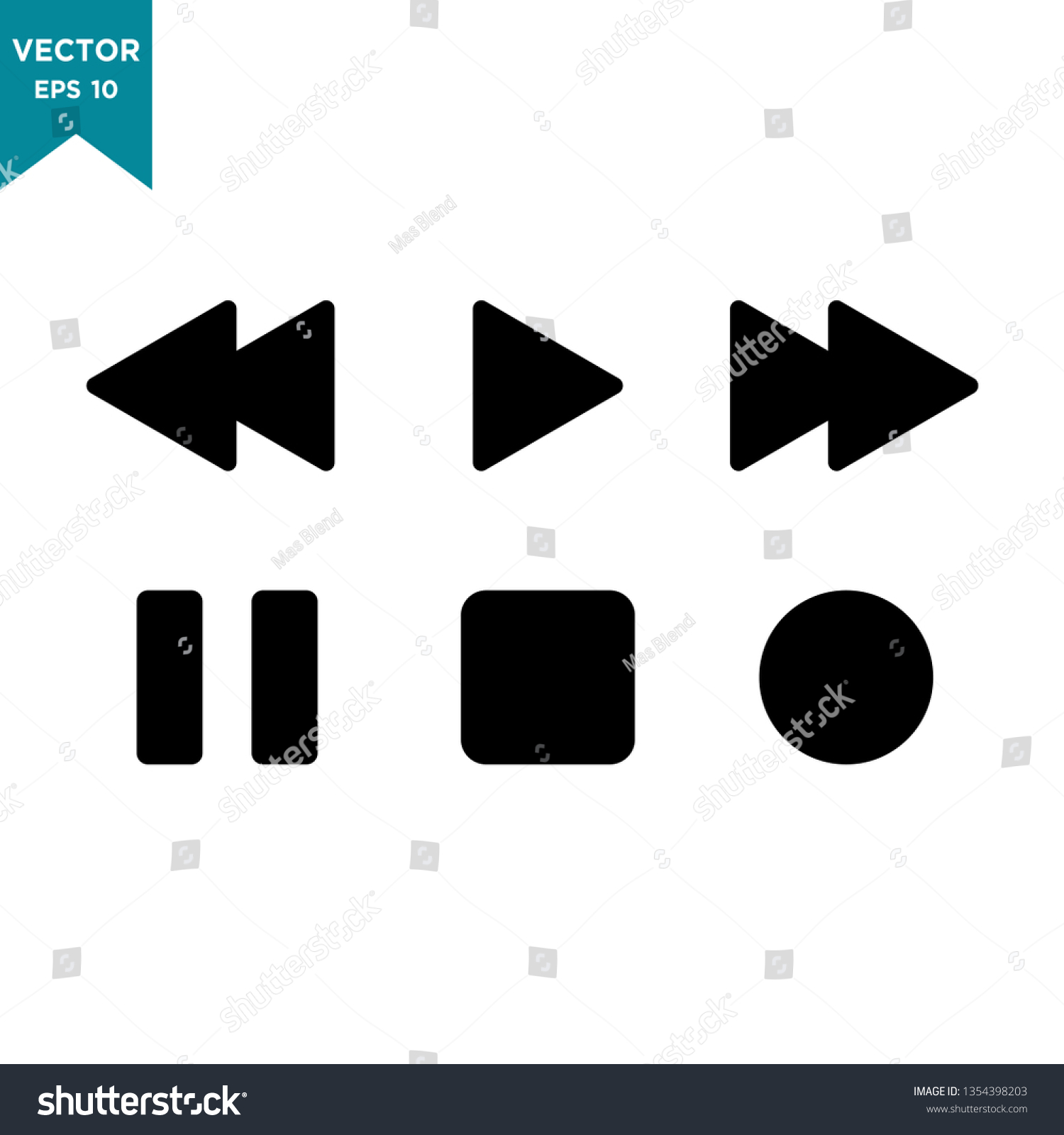 Best Media Player Button Icon Stock Vector (Royalty Free) 1354398203 ...