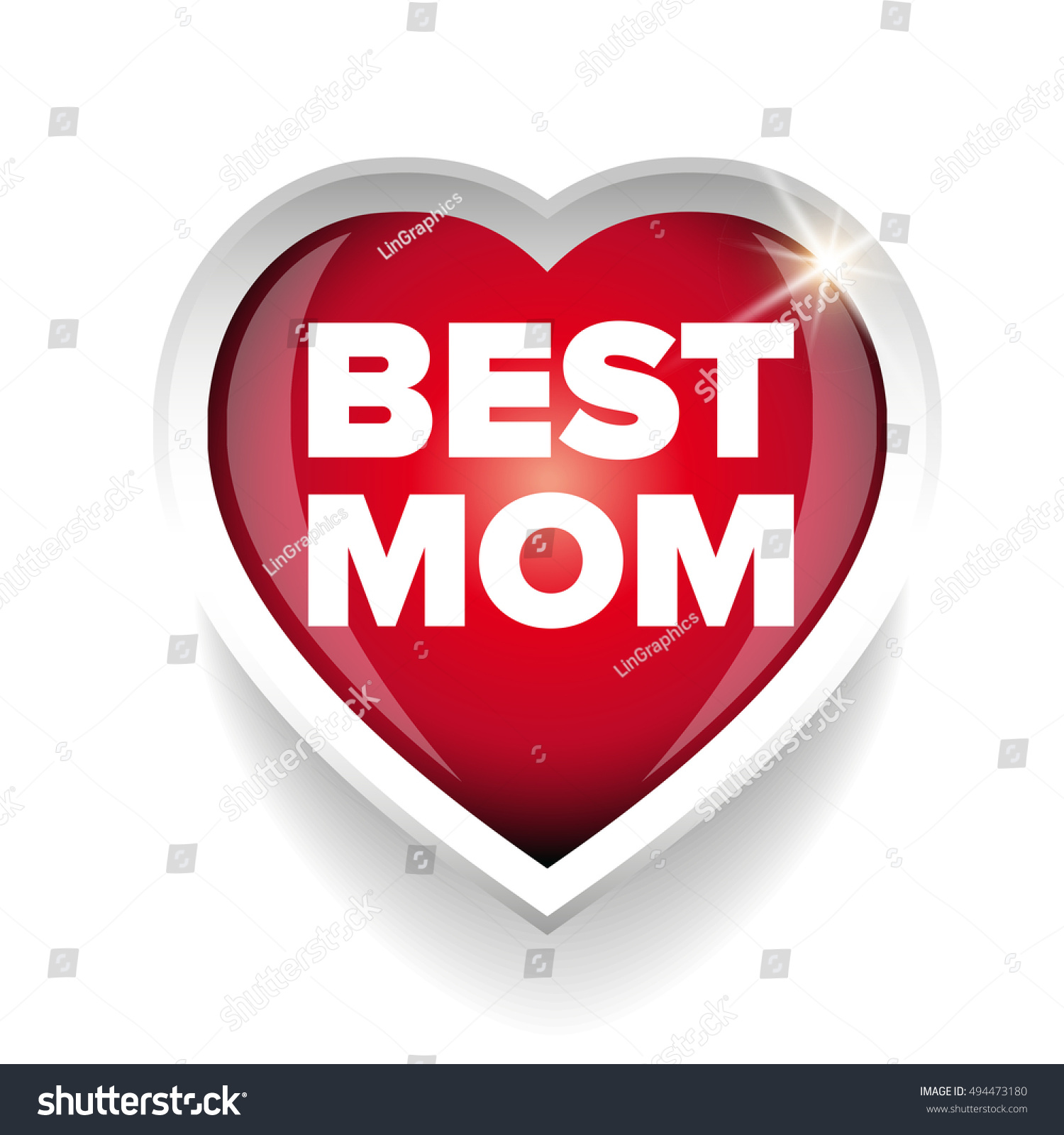 Best Mom Vector Heart Stock Vector (Royalty Free) 494473180 | Shutterstock