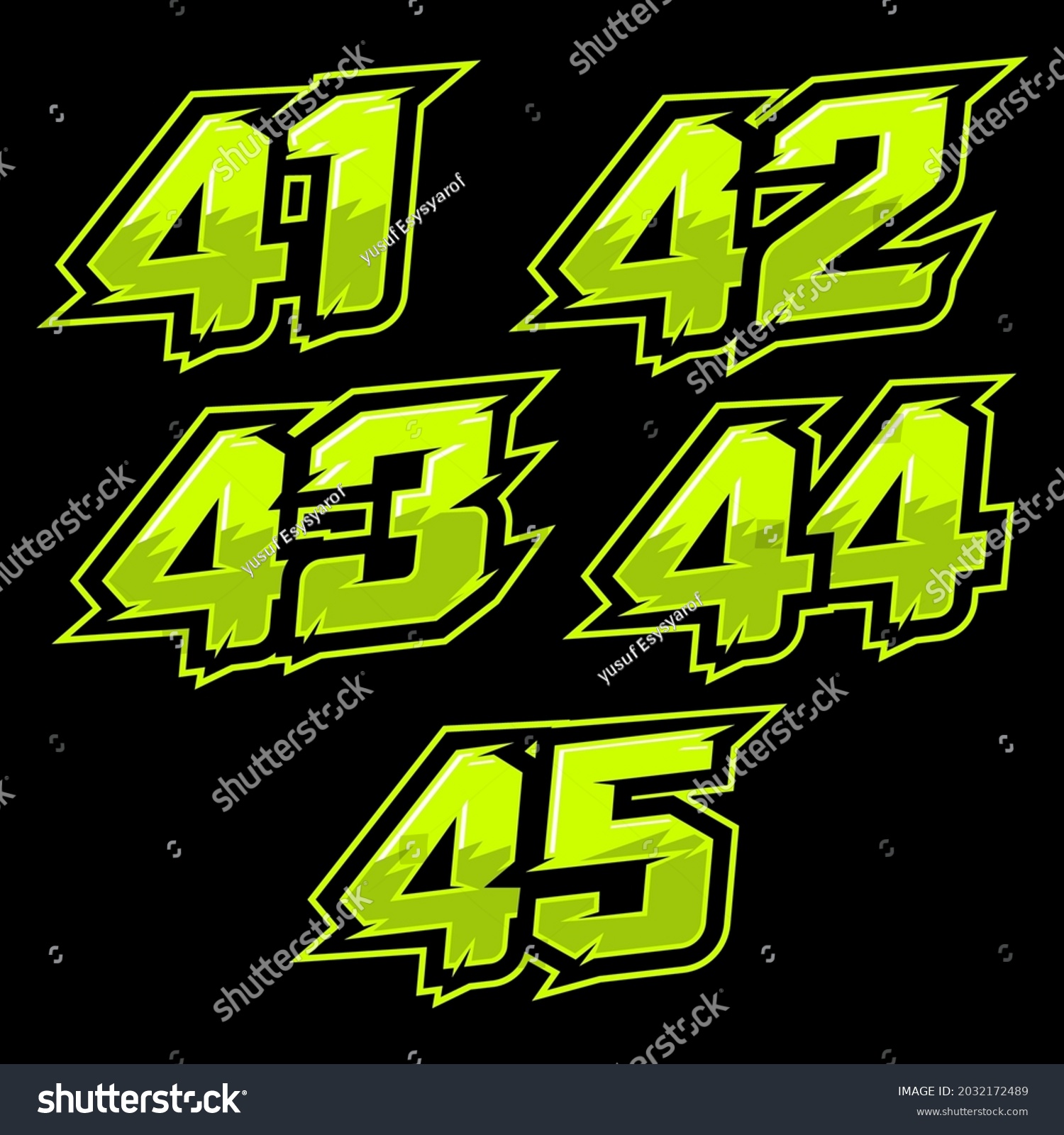 Best Racing Number Design Vector Stock Vector (Royalty Free) 2032172489 ...
