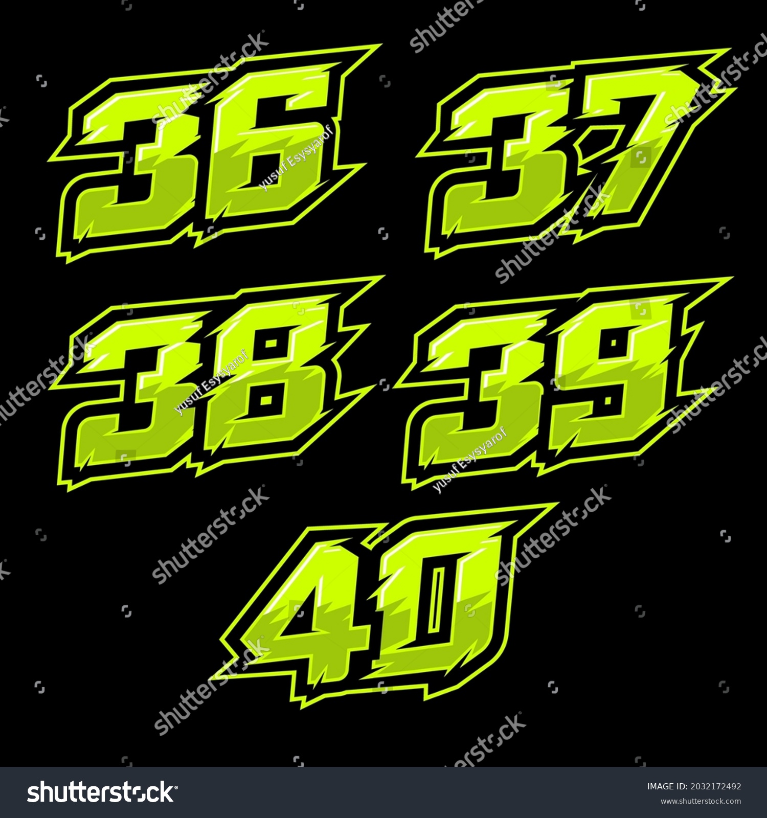 Best Racing Number Design Vector Stock Vector (Royalty Free) 2032172492 ...