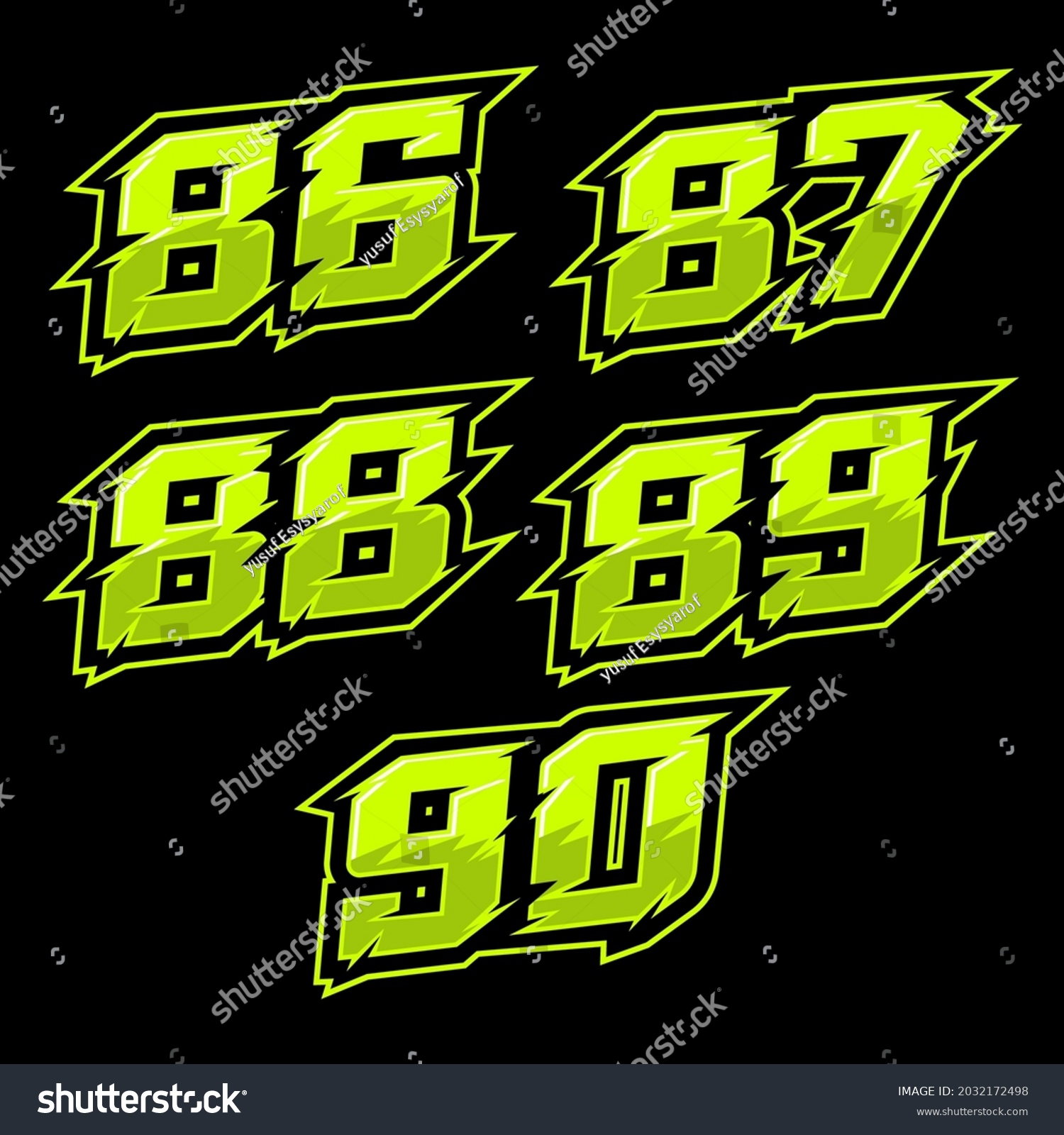 Best Racing Number Design Vector Stock Vector (Royalty Free) 2032172498 ...